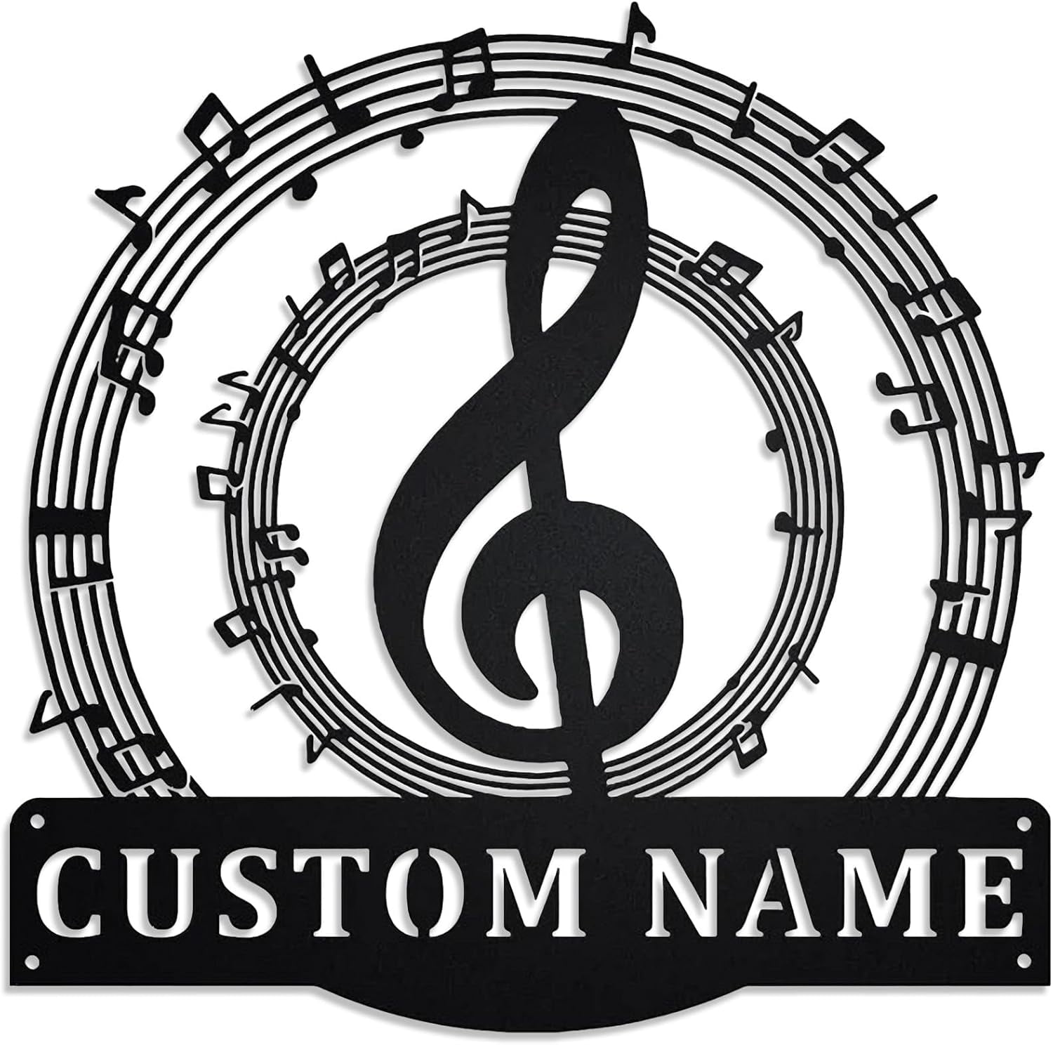 MAKEGELD Custom Music Notes Metal Wall Art Personalized Treble Clef ...