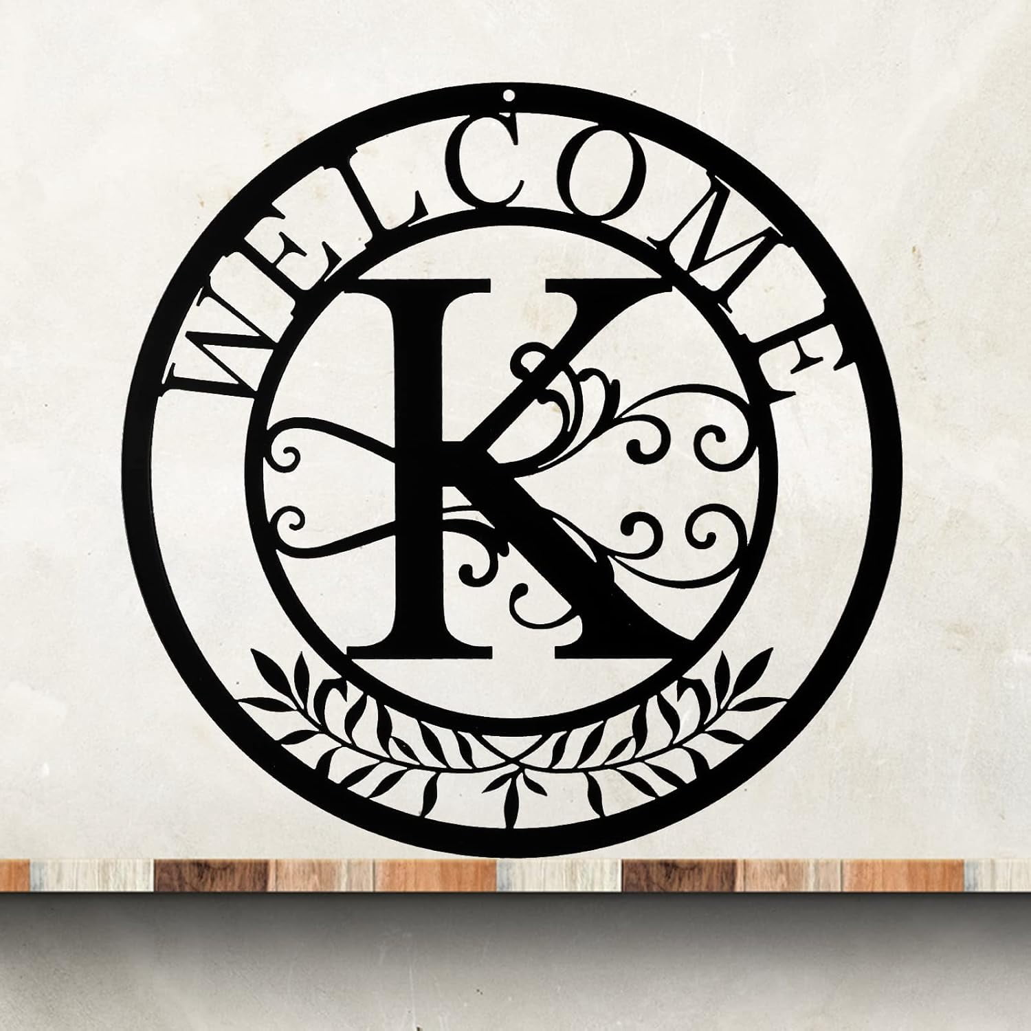 MAKEGELD Initial Welcome Sign, 12 Inch Metal Monogrammed Sign Farmhouse ...