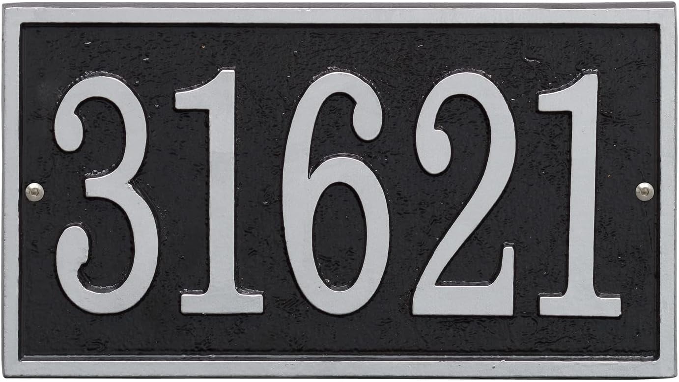 MAKEGELD Personalized Cast Metal Address Plaque - USA Made Custom House ...