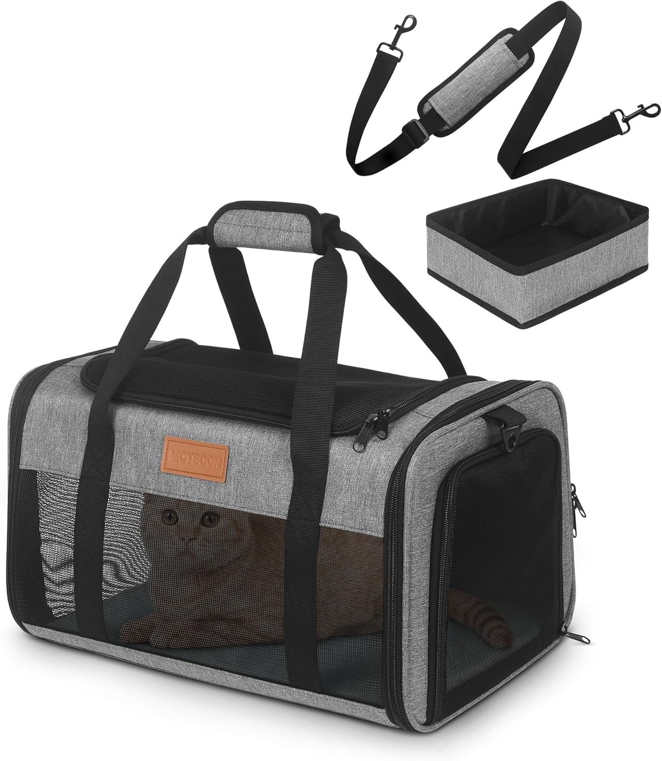 MAKEGELD TSA Approved Pet Carrier in Cabin, 17"x11"x9.5" Soft Cat ...