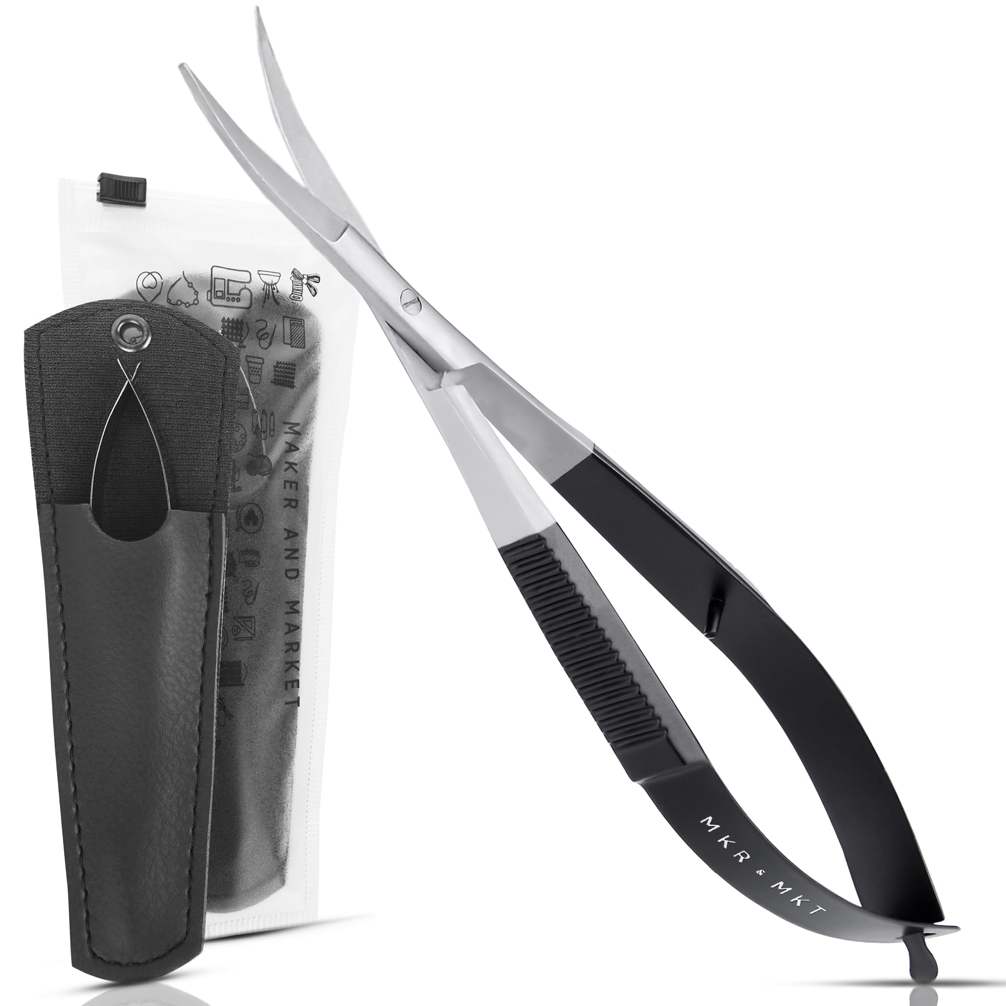 MAKER AND MARKET Spring Action Curved Blade 4.5 Inch EZ Snip Squeeze ...