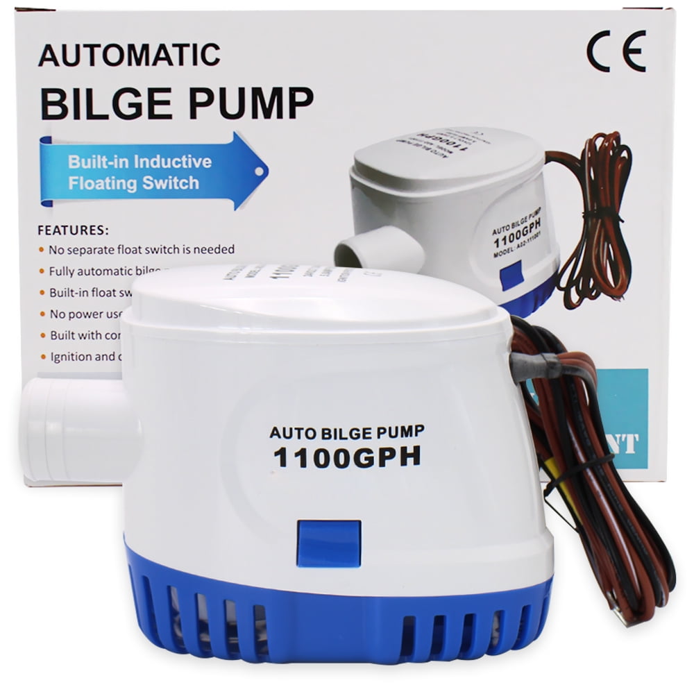 MAKERELE, Boat Bilge Pump, 1100 GPH, Automatic Submersible - Walmart.com