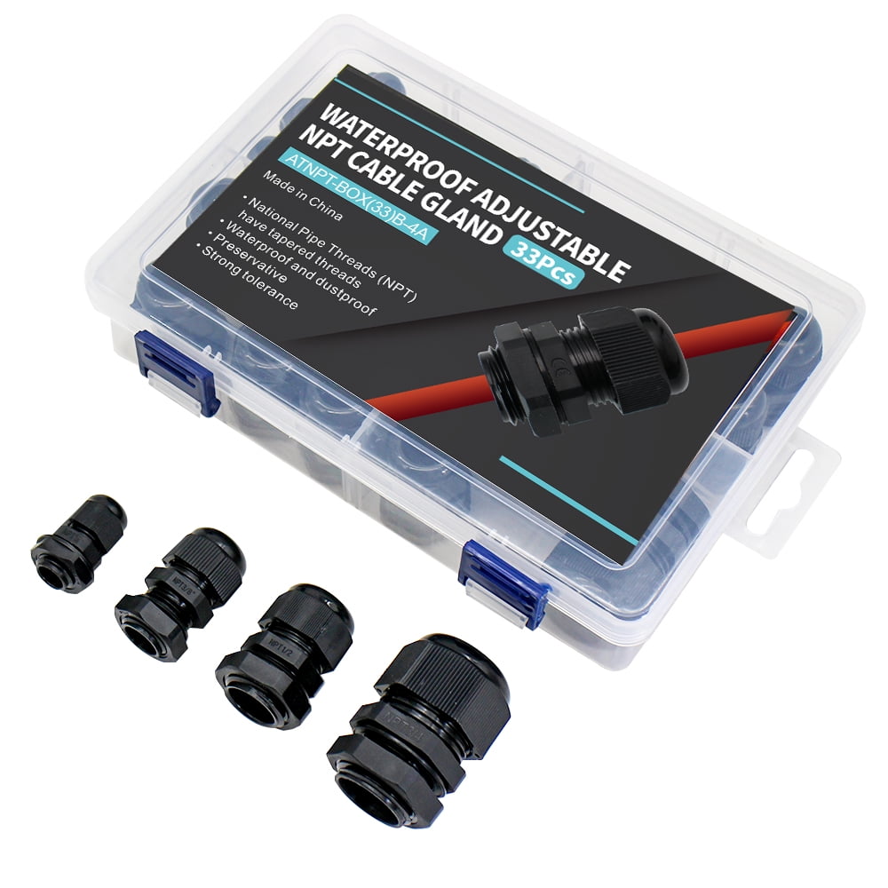 MAKERELE Cable Gland Waterproof Kit IP68,NPT Wire Gland Cable Fixation ...