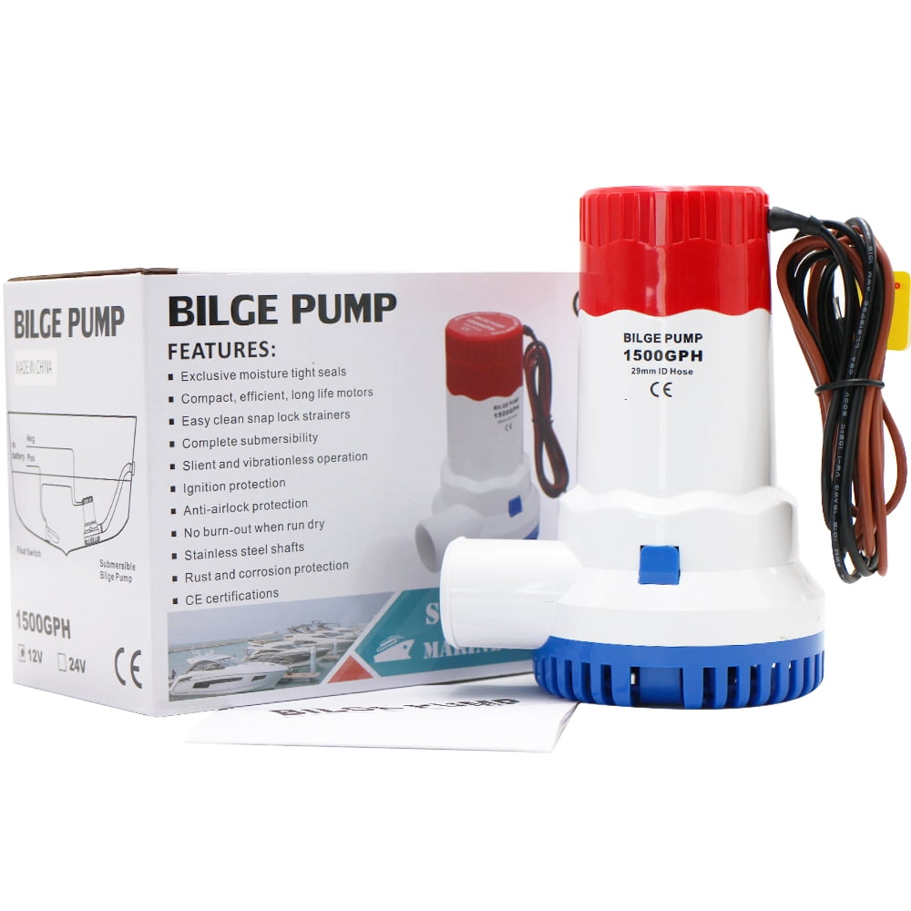 MAKERELE Electric Bilge Pump DC12V 1500GPH High Efficiency Bilge Pump ...
