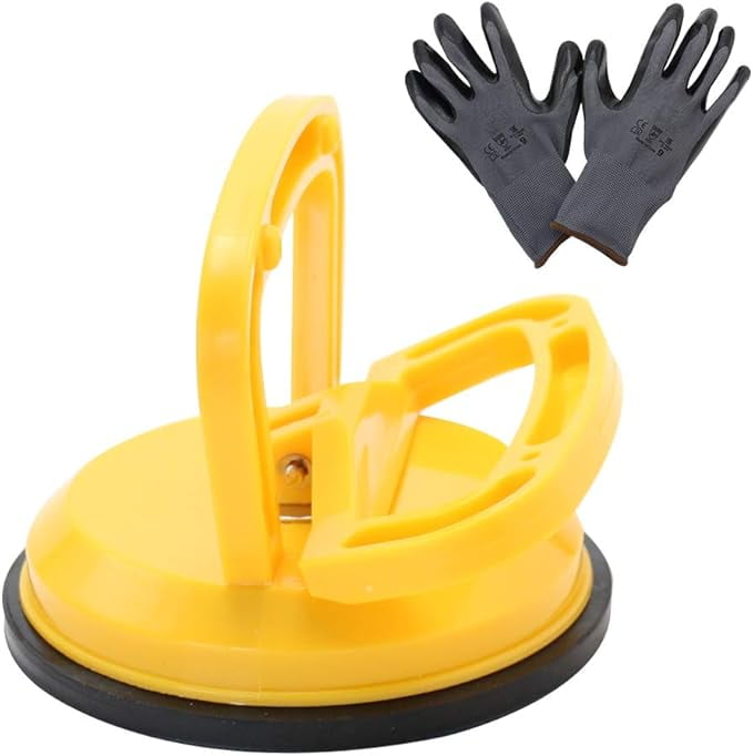 MAKERELE Glass Suction Cup Vacuum Window Lifter 4.7", Yellow Plastic ...