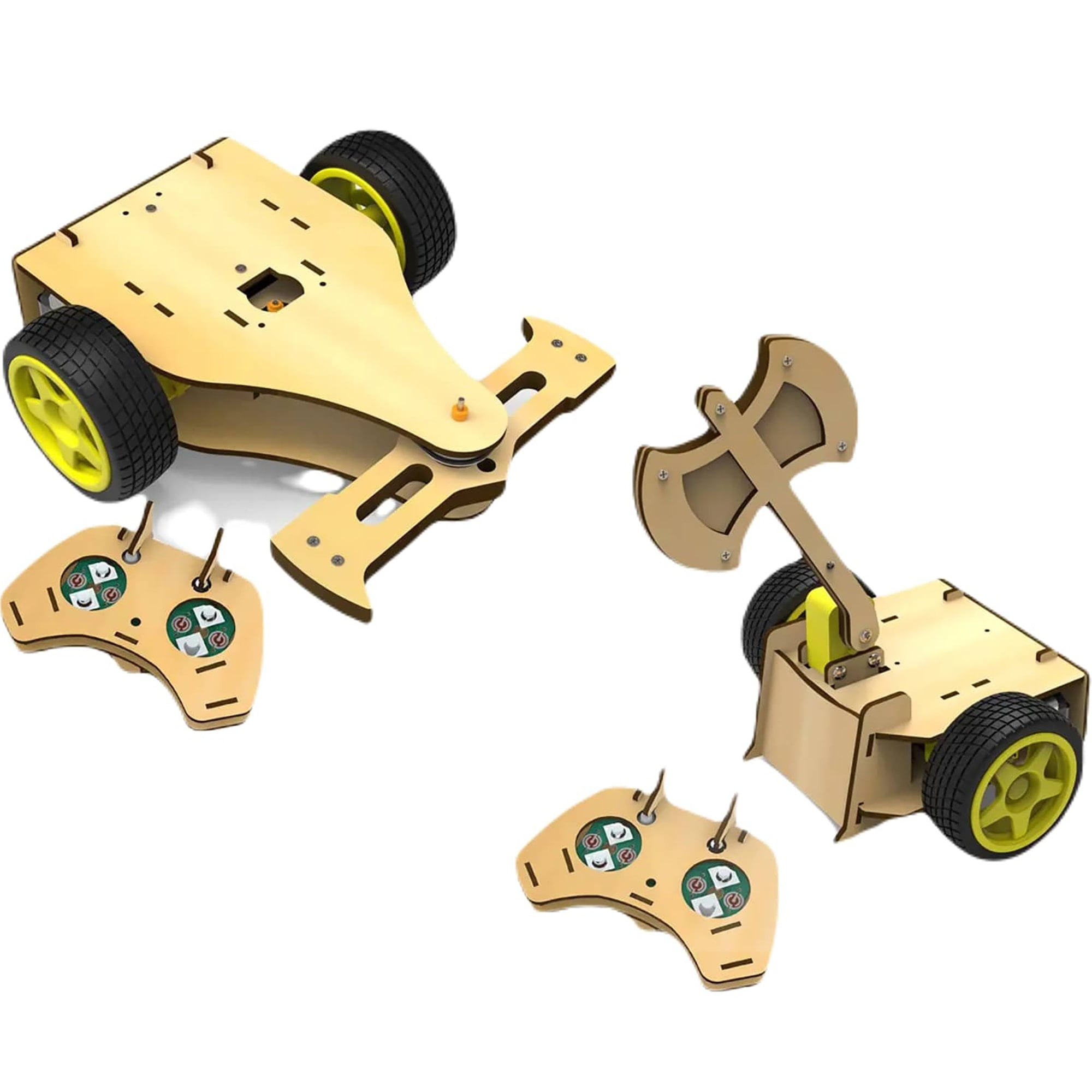 MAKERLAB: DIY Motorized Battle Robot Kit - 2 Pack - Build Wooden Toy ...