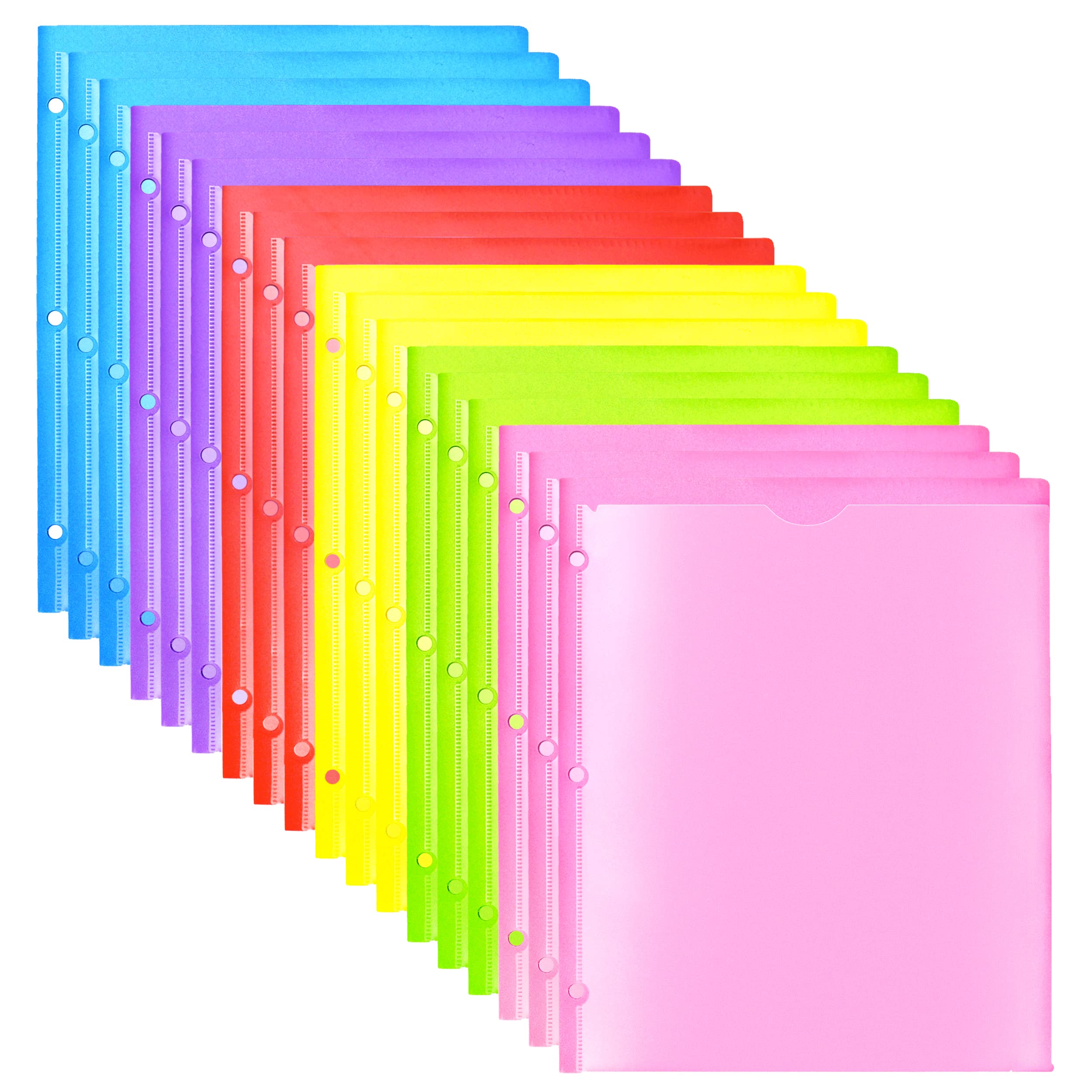 MAKHISTORY Heavy Duty Plastic Folders with Clear Front Pocket - 18PCS ...