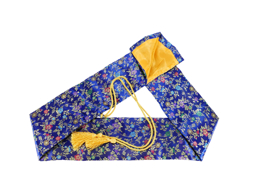 MAKOTO Synthetic Silk Handmade Sword Bag Daisy on Blue Style 206 ...