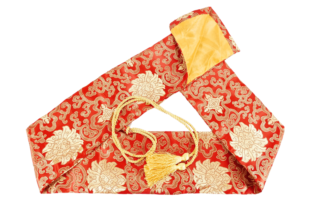 MAKOTO Synthetic Silk Handmade Sword Bag Sunflower on Red Style 204 ...