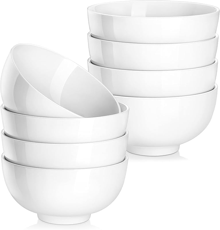 MALACASA 26 oz Porcelain Soup Bowls, White Ceramic Cereal Bowls for ...