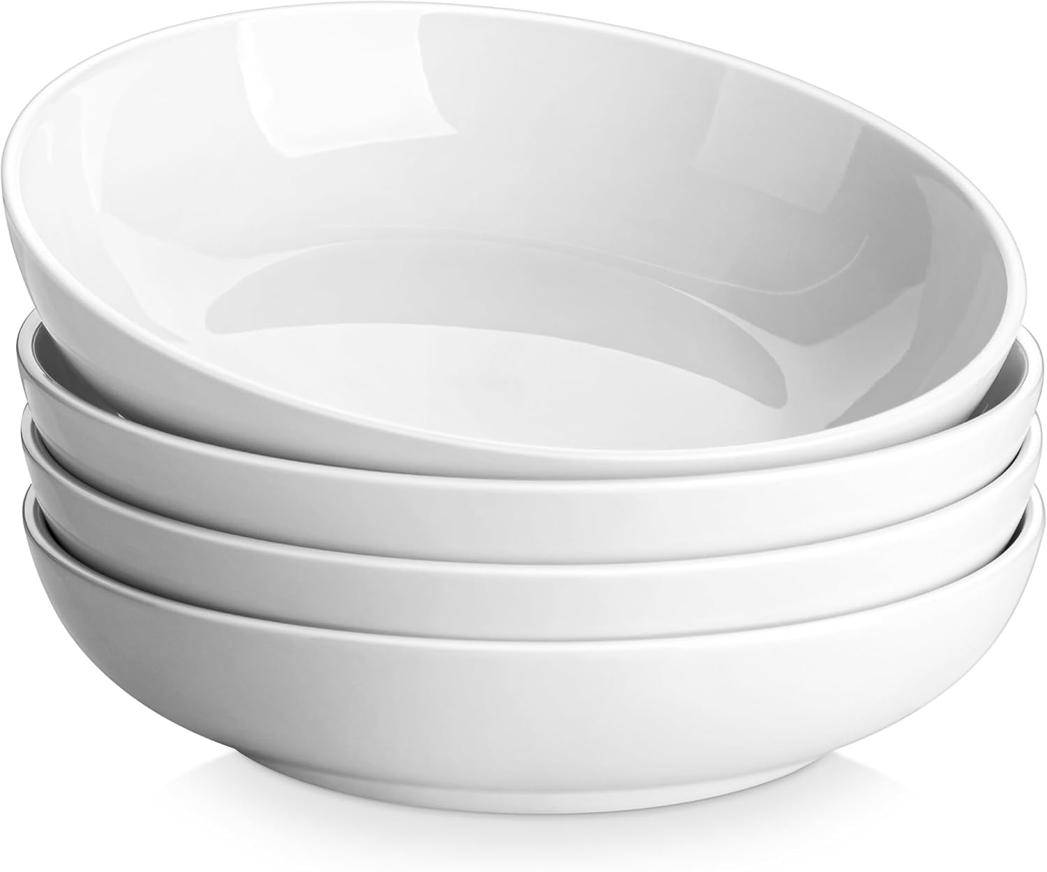 MALACASA 8.85" Large Pasta Bowls, 42 OZ White Salad Bowls Soup Bowls ...