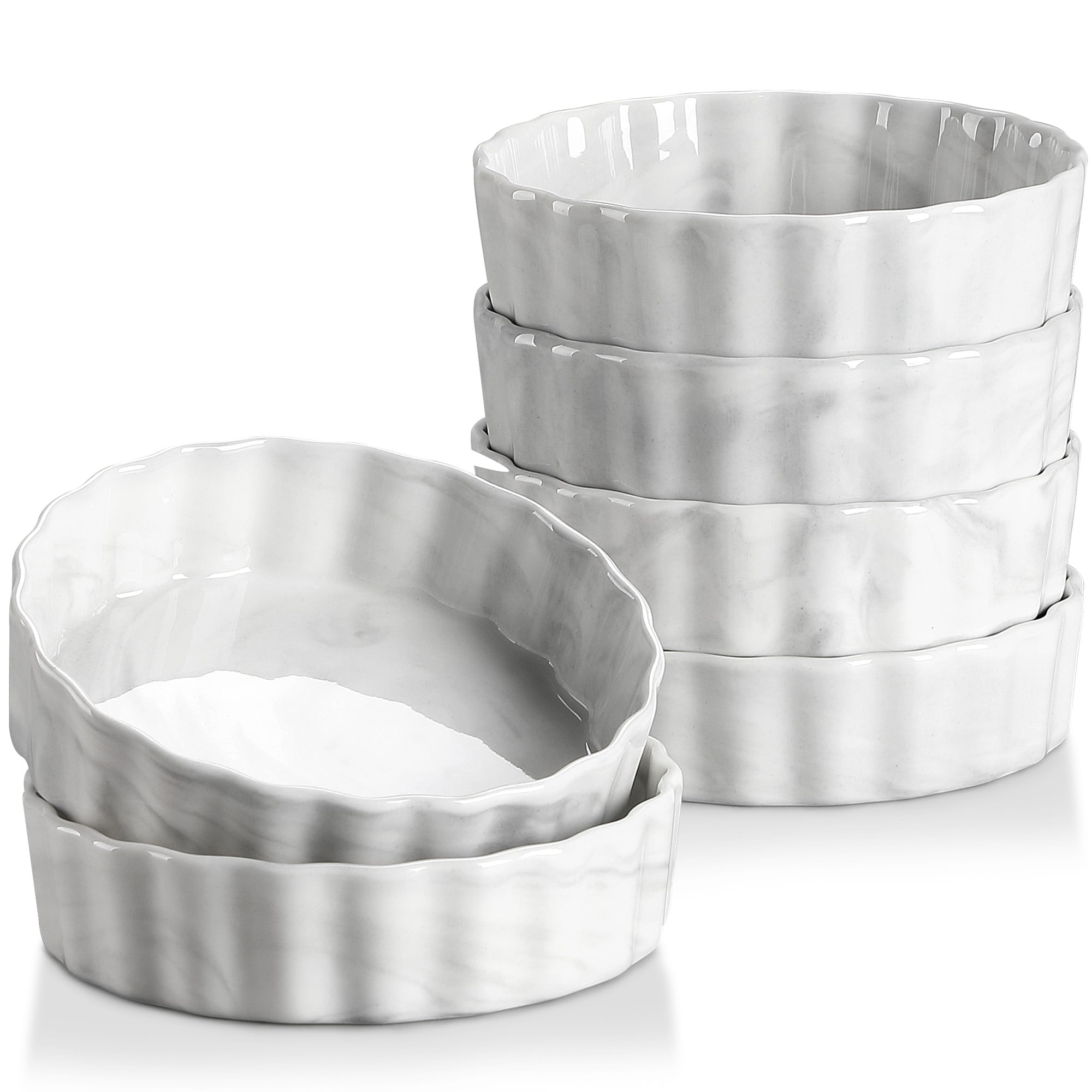 vancasso Ceramic Pie Dishes Set of 6, 8oz Round Pie Plates for Baking ...