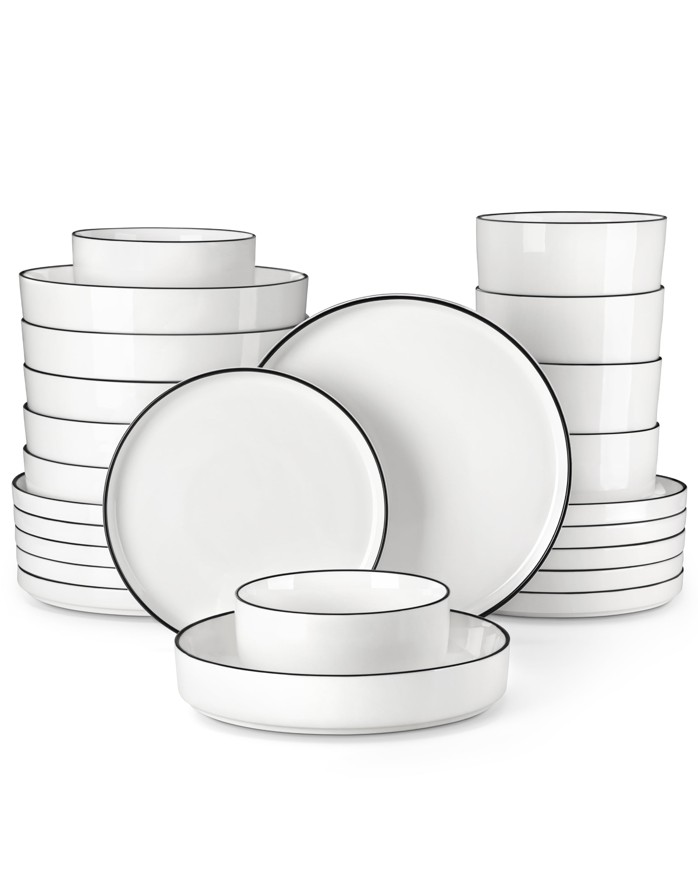 MALACASA Esmer 6-Piece Opal Glass White Soup plates Set - Walmart.com