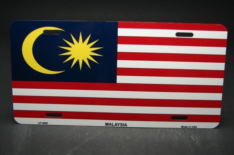 MALAY MALAYSIAN MALAYSIA FLAG METAL CAR NOVELTY LICENSE PLATE AUTO TAG ...