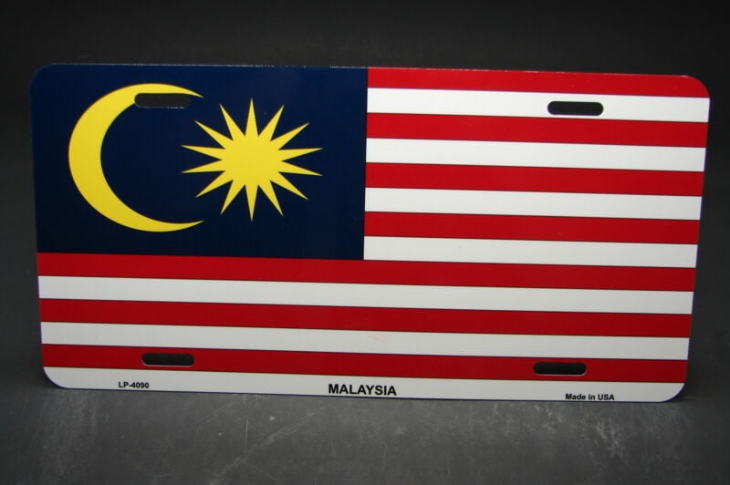 MALAYSIA FLAG METAL CAR LICENSE PLATE AUTOTAG, MALAYSIAN FLAG CAR ...