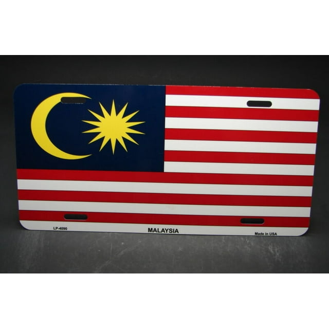 MALAYSIA FLAG METAL CAR LICENSE PLATE AUTOTAG, MALAYSIAN FLAG CAR ...