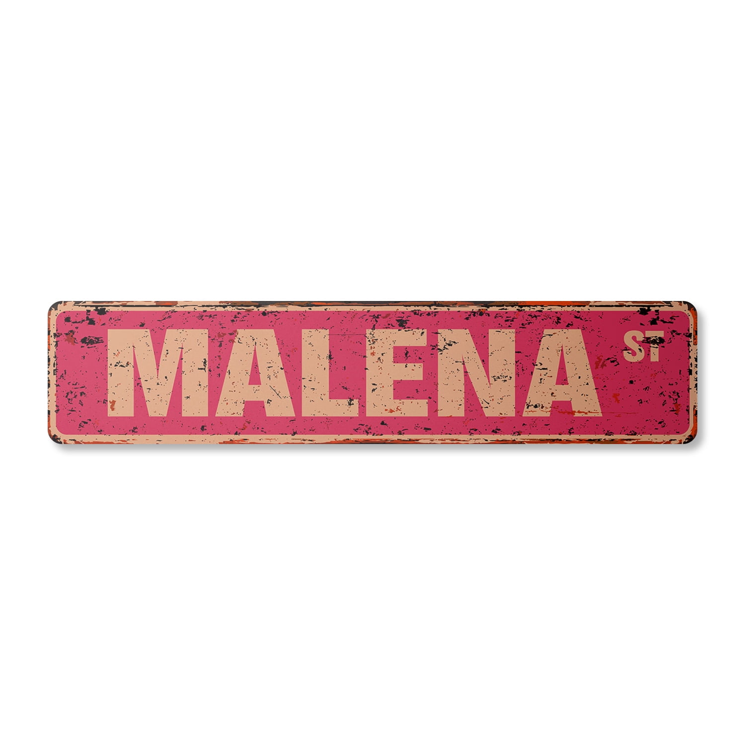 MALENA Vintage Plastic Street Sign Childrens Name Room Sign | Indoor ...