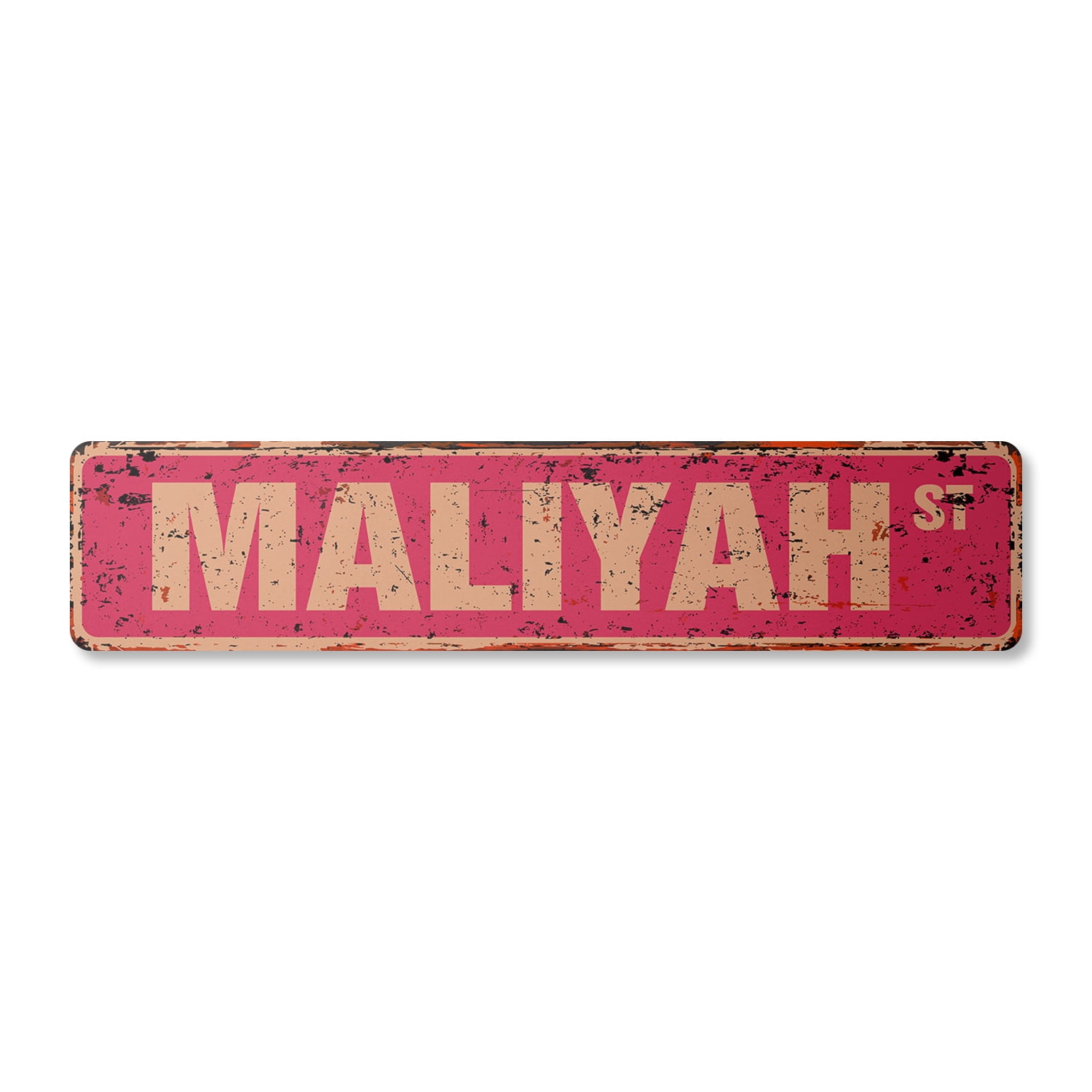 MALIYAH Vintage Plastic Street Sign Childrens Name Room Sign | Indoor ...