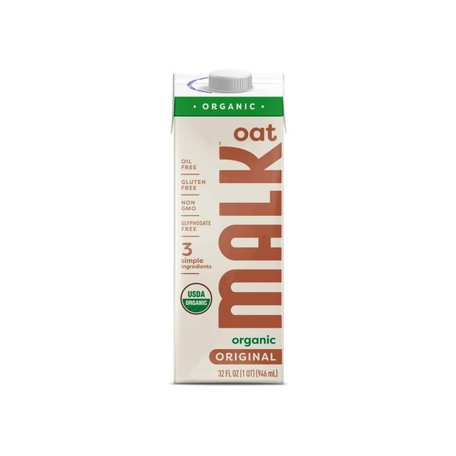 MALK Oat Milk TWE5 Unsweetened - Shelf Stable Organic Oat Milk, Non GMO ...
