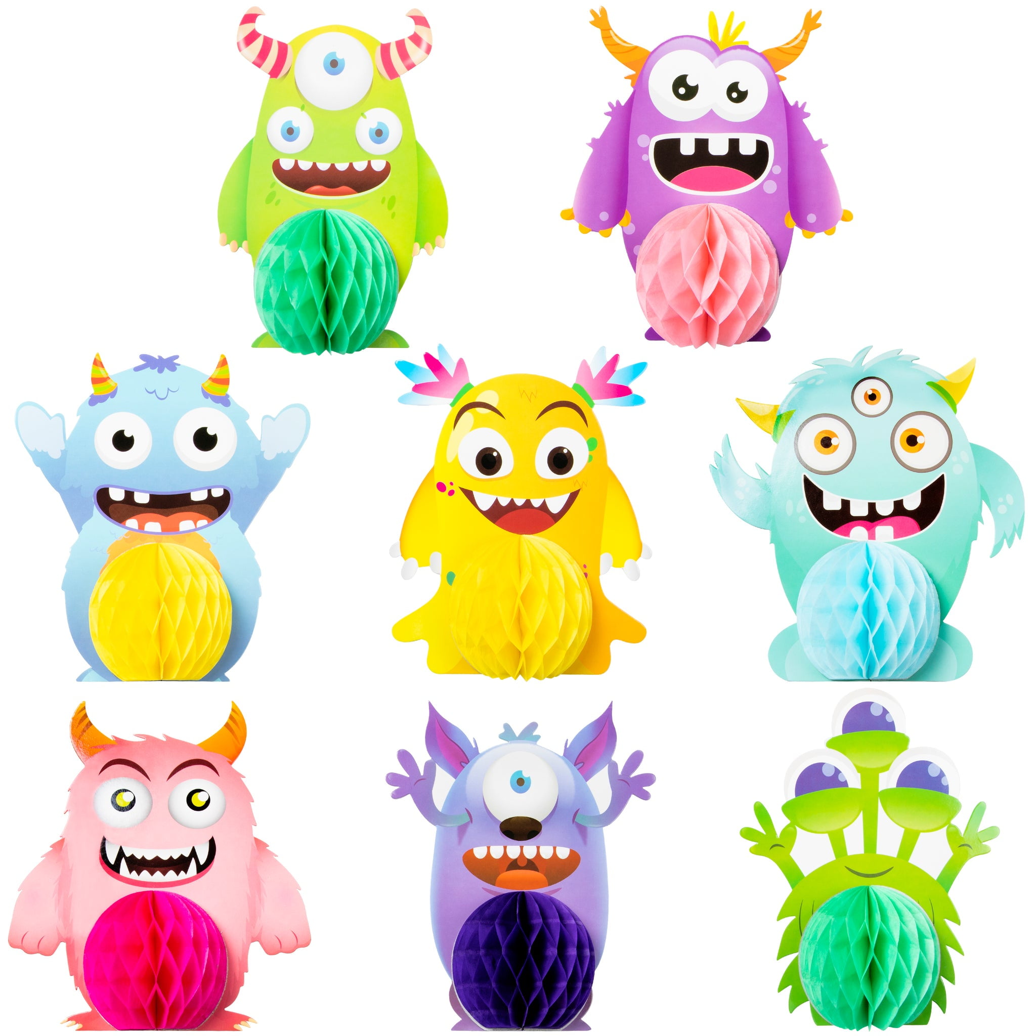 MALLMALL6 8Pcs Monster Honeycomb Centerpieces Party Table Decorations ...