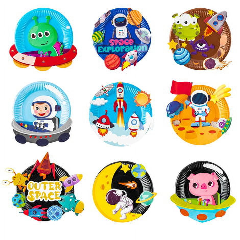 MALLMALL6 9Pcs Outer Space Paper Plate Art Kits for Kids Boys Girls ...