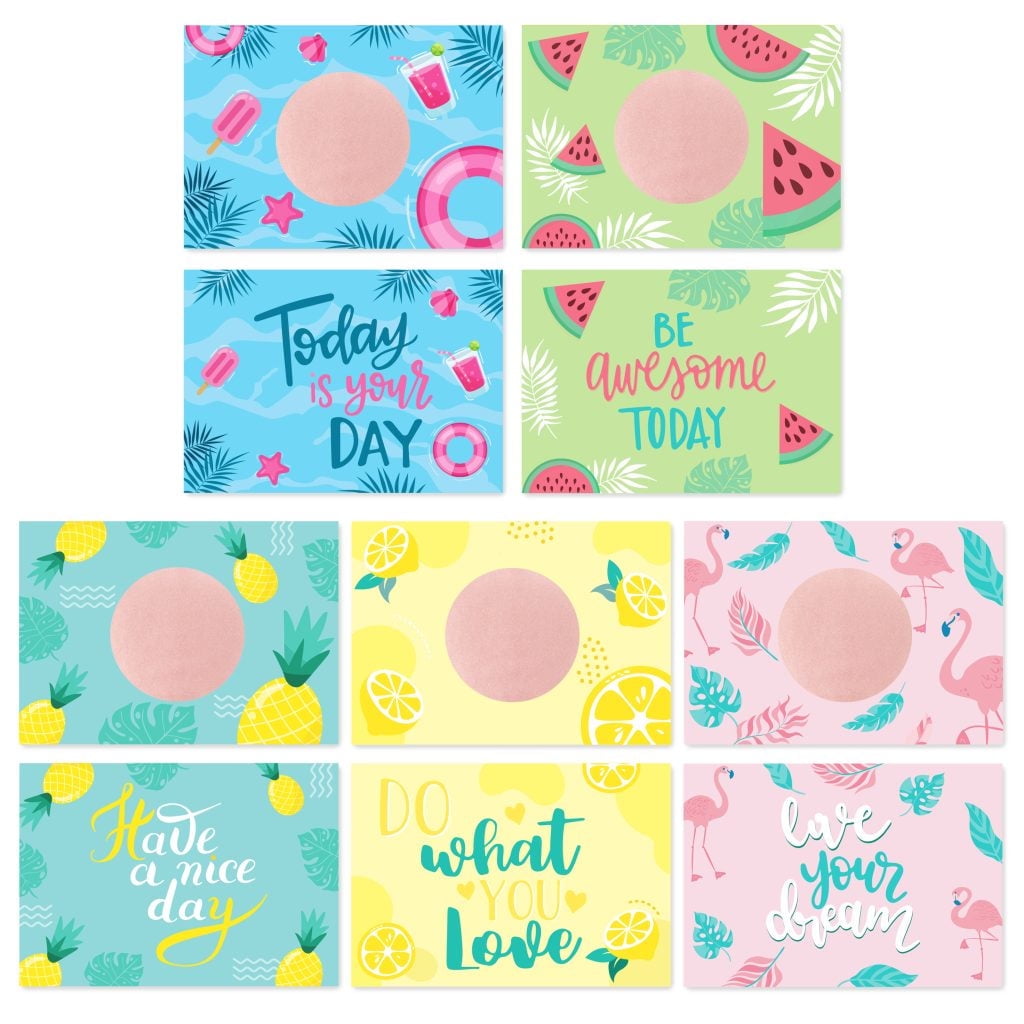 MALLMALL6 DIY Scratch Off Cards Summer Themed Rewards Prizes 50 Packs ...