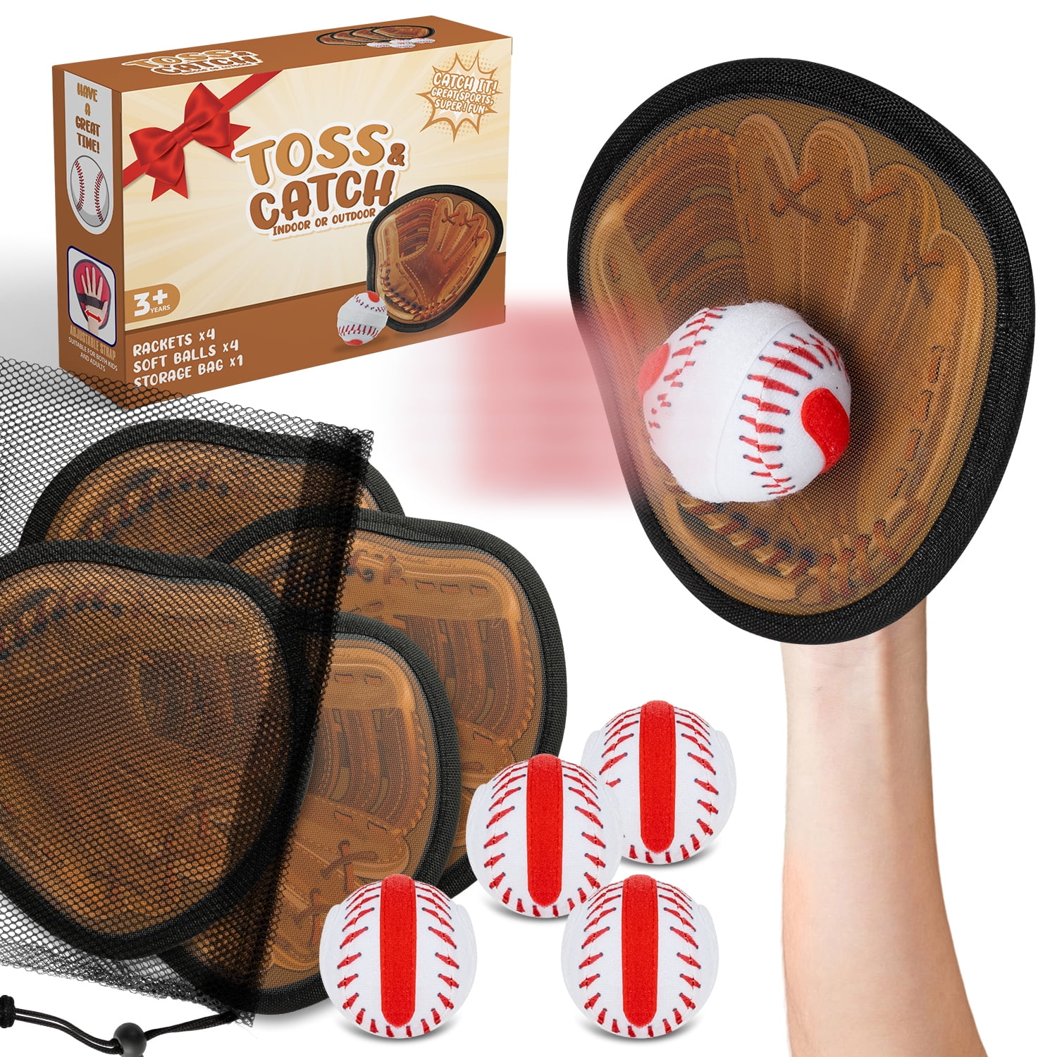 MALLMALL6 Toss and Catch Ball Game Set For Outdoor Interaction Game ...