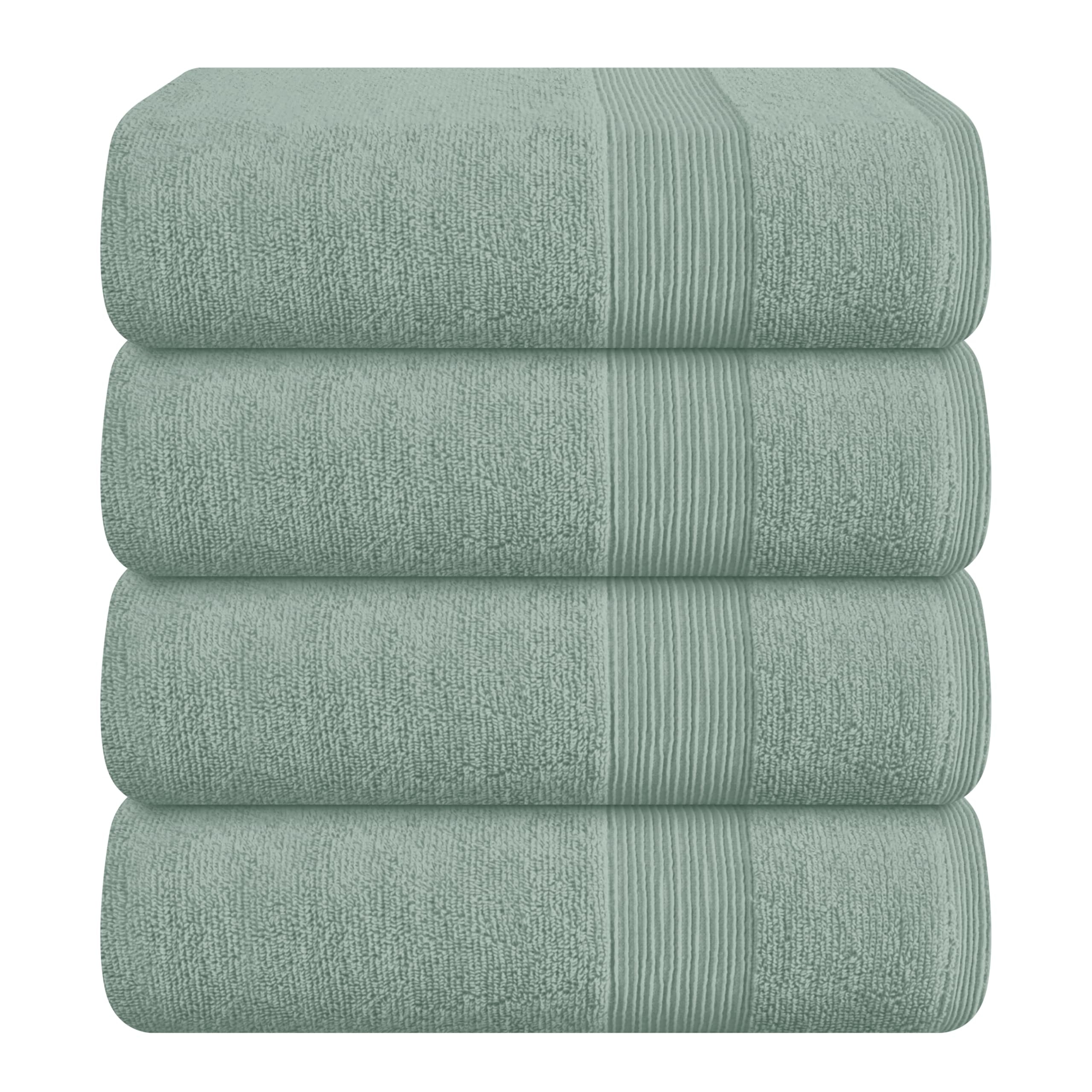 MALLONI HOME 4 Pack Bath Towel Set 27x54, 100% Ring Spun Cotton, Ultra ...