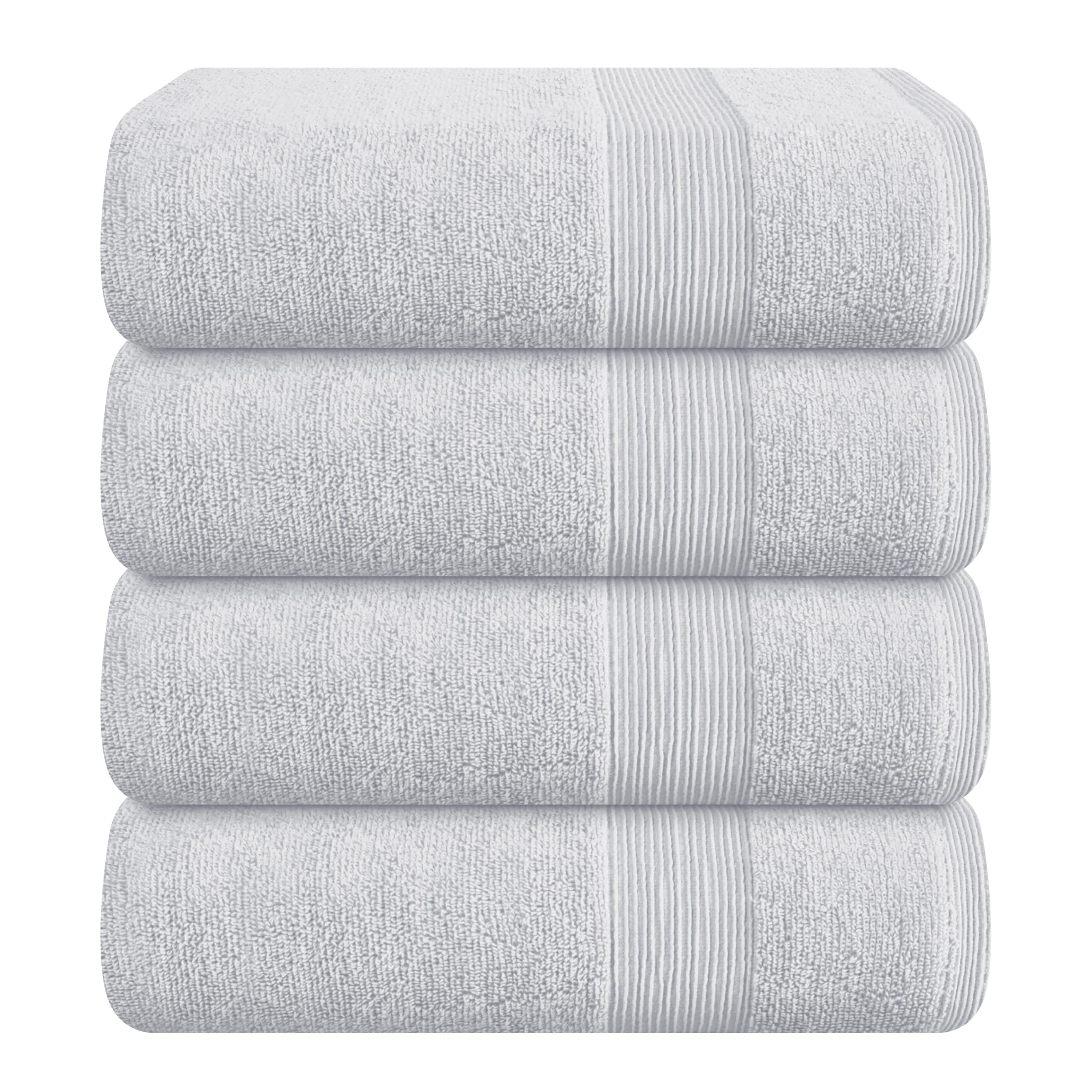 MALLONI HOME 4 Pack Bath Towel Set 27x54, 100% Ring Spun Cotton, Ultra ...