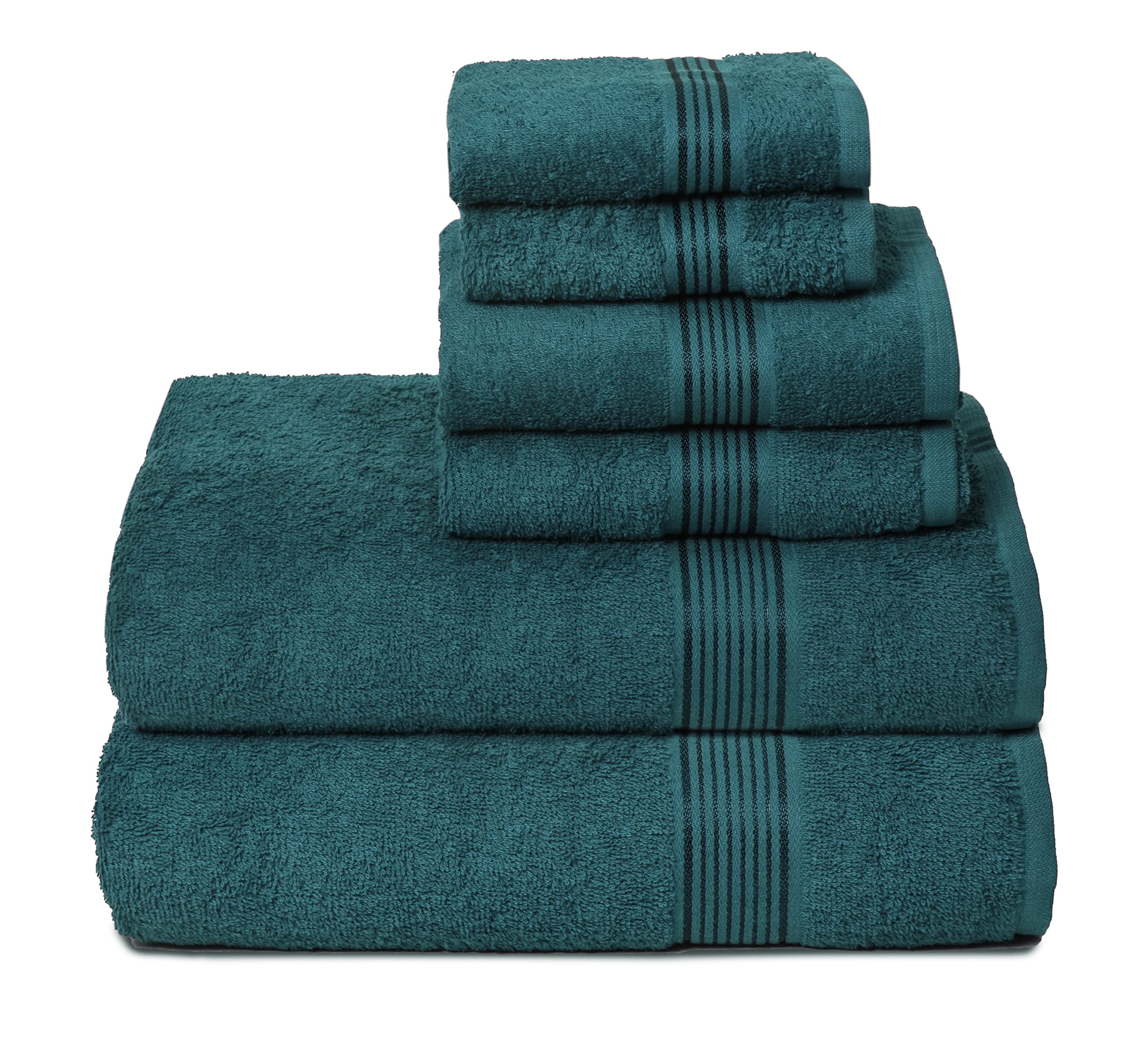 MALLONI HOME Ultra Soft 6 Pack Cotton Towel Set, Contains 2 Bath Towels ...