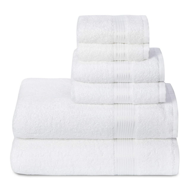 MALLONI HOME Ultra Soft 6 Pack Cotton Towel Set, Contains 2 Bath Towels ...