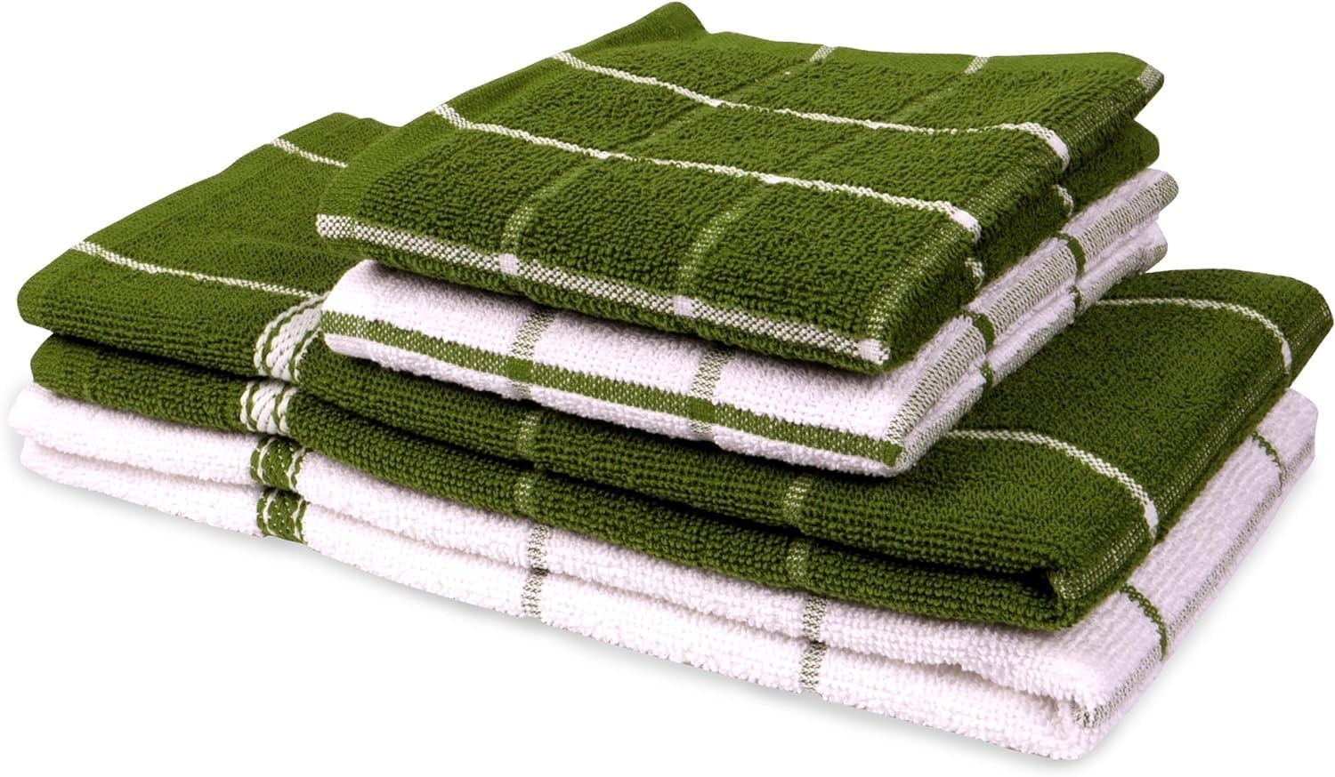 MALLOWEX Kitchen Towel and Dishcloth Set, Pack of 4 | 12 x 12 and 16 x ...