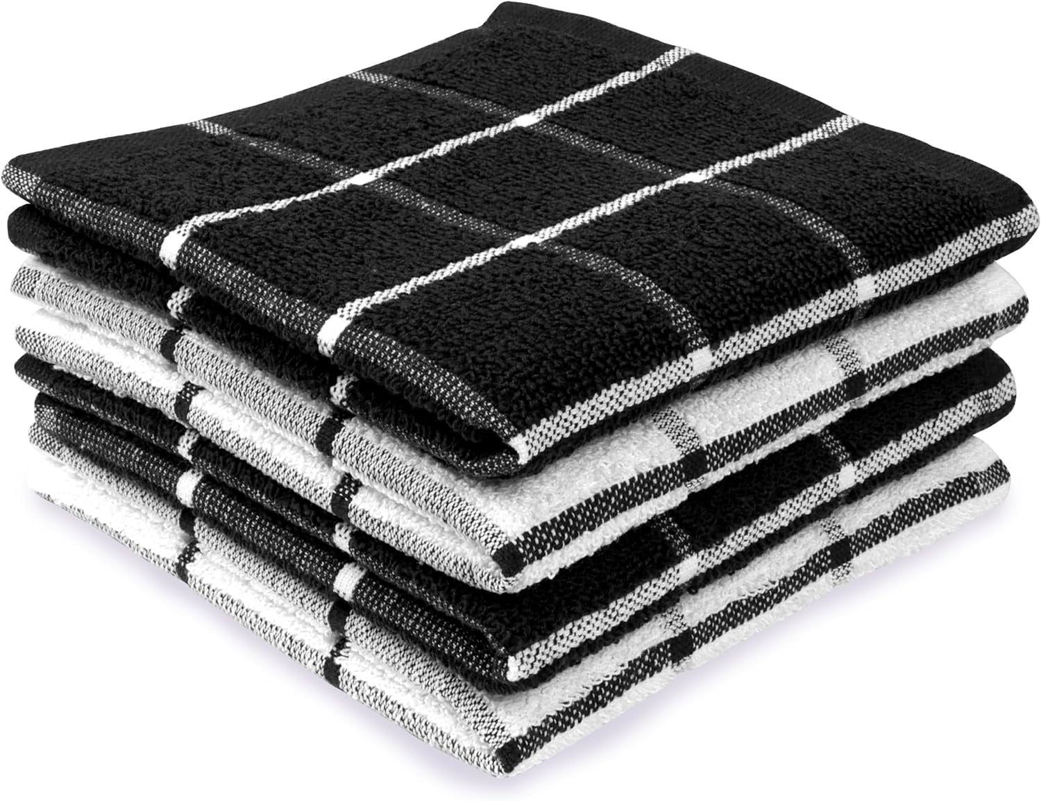 MALLOWEX Terry Kitchen Dish Cloth Set of 4 | 12 x 12 inches | Super ...