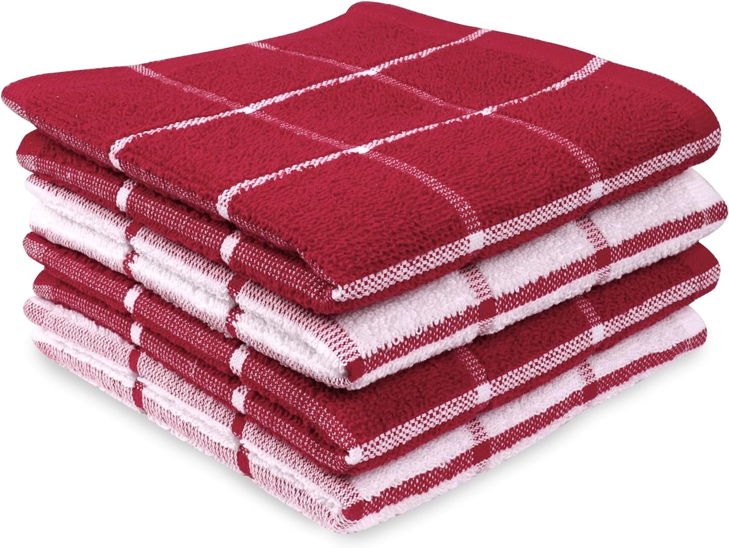 MALLOWEX Kitchen Dish Cloth Set of 4 | 12 x 12 inches | Super Soft and ...