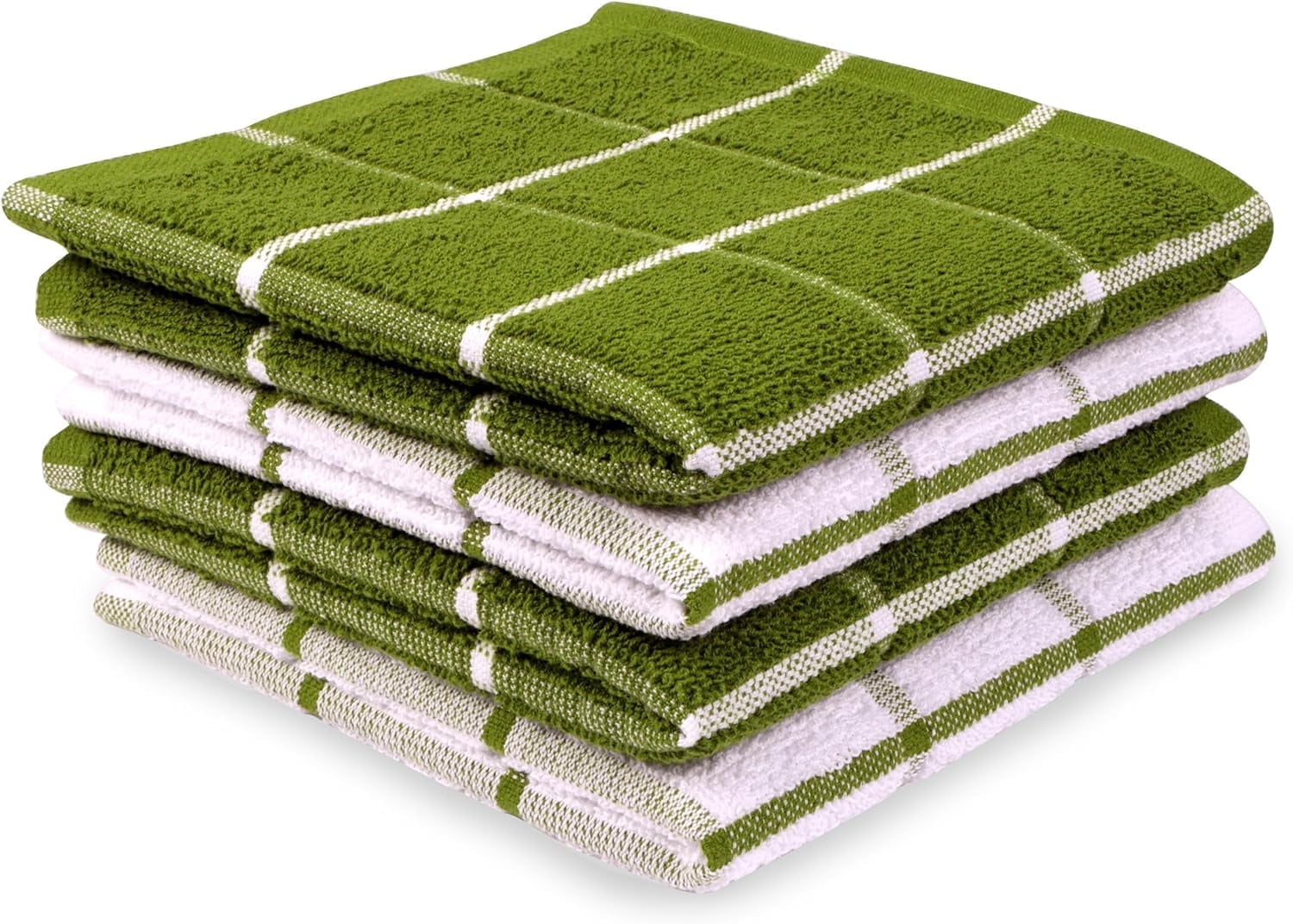 MALLOWEX Terry Kitchen Dish Cloth Set of 4 | 12 x 12 inches | Super ...