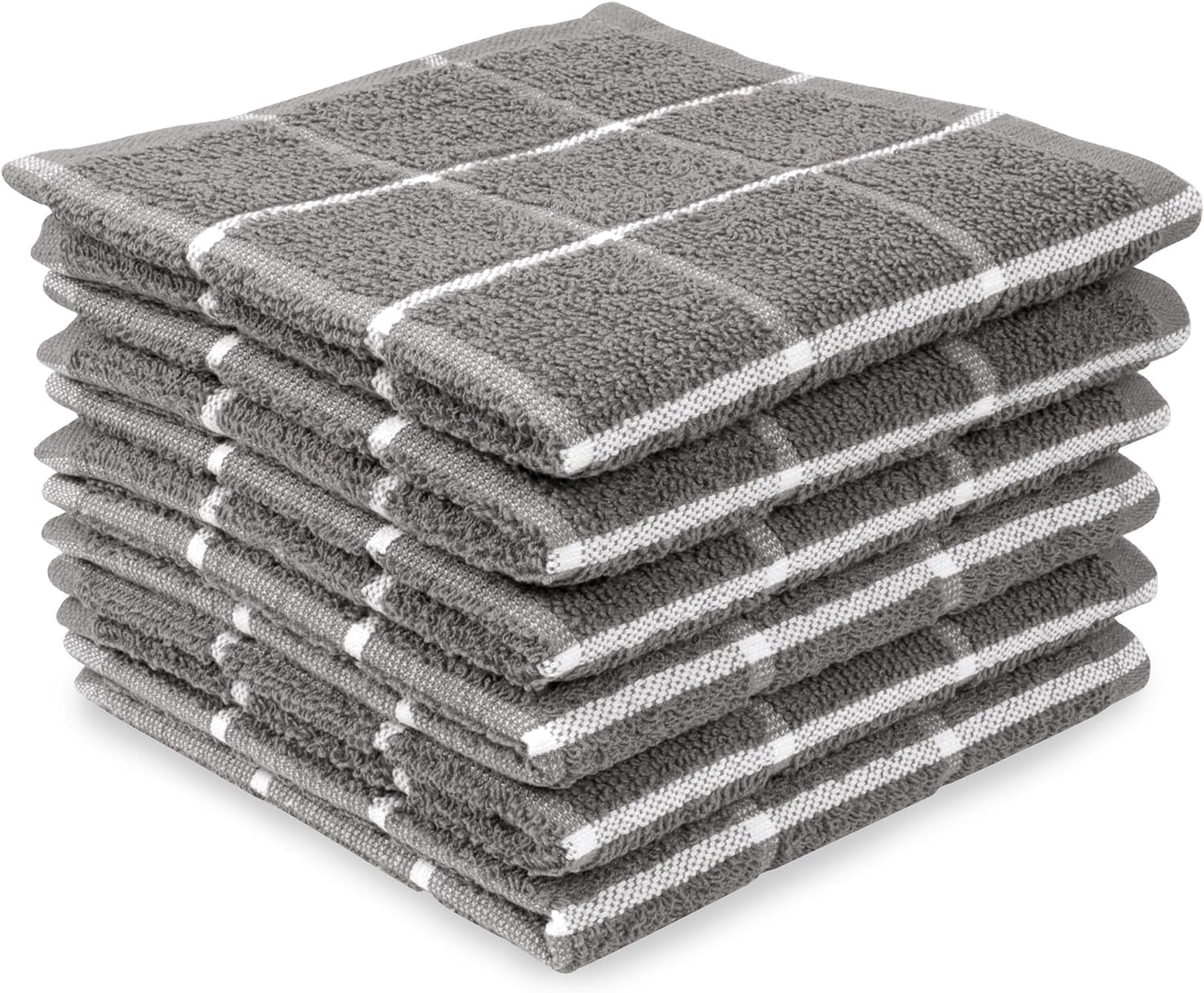 MALLOWEX Terry Kitchen Dish Cloth Set of 6 Solid | 12 x 12 inches ...
