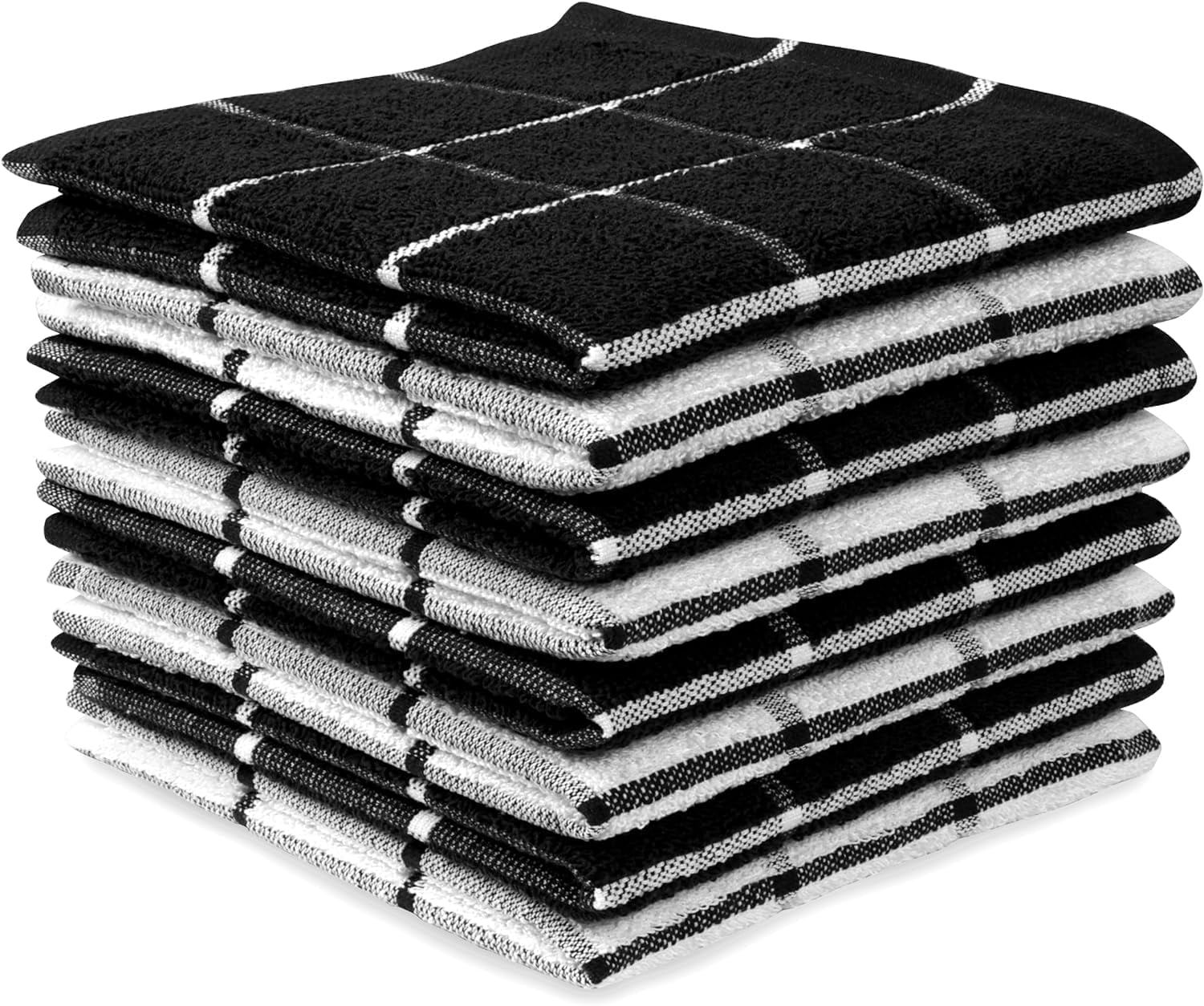 MALLOWEX Terry Kitchen Dish Cloth Set of 8 | 12 x 12 Inches | Super Soft and Absorbent Dish ...