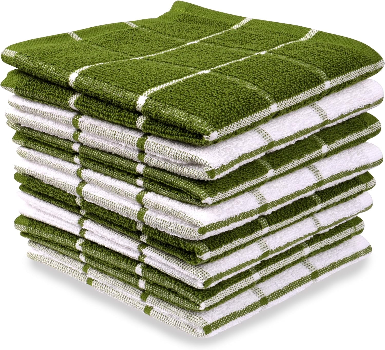 MALLOWEX Terry Kitchen Dish Cloth Set of 8 | 12 x 12 Inches | Super ...