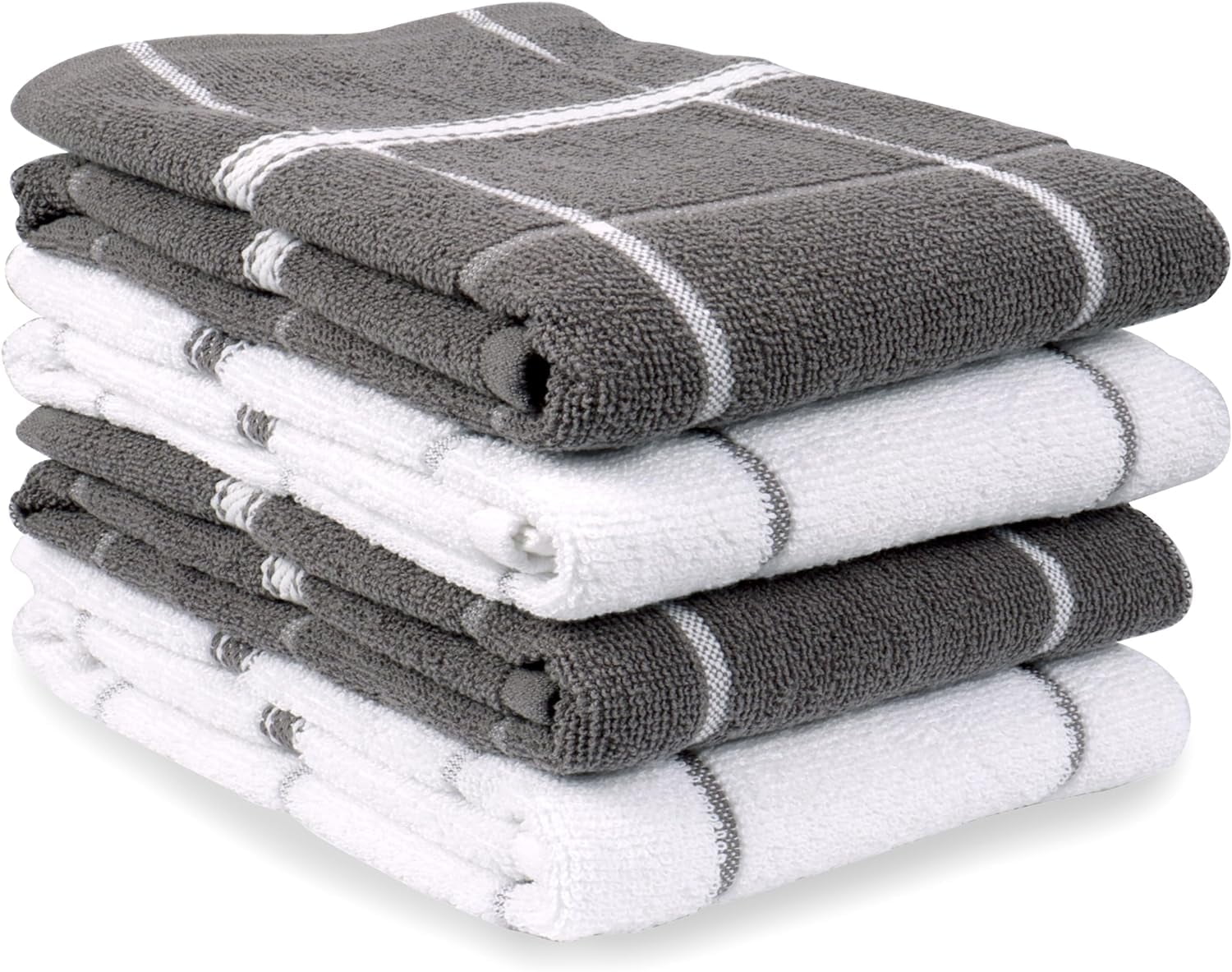 MALLOWEX Terry Kitchen Towels Set of 4 | Dish Towels 16 x 26 Inches | Super Soft and Absorbent ...