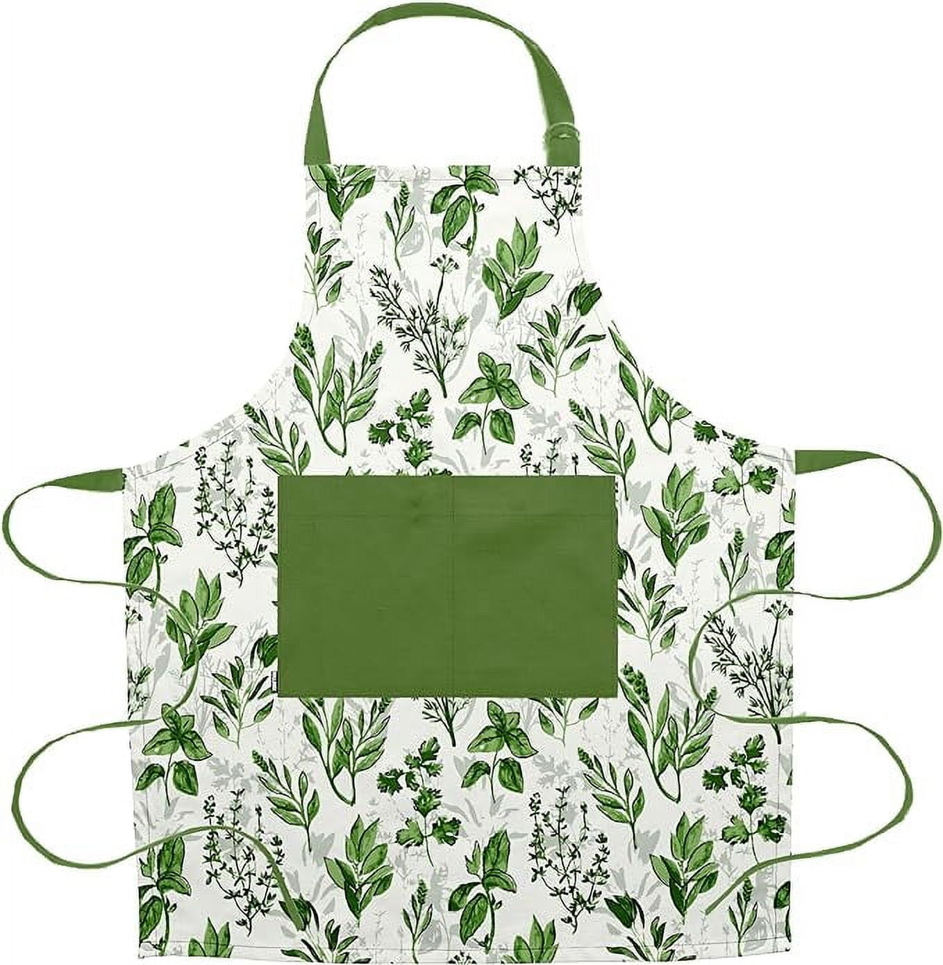 MALLOWEX Womens Apron for Kitchen with an Adjustable Neck with Long ...