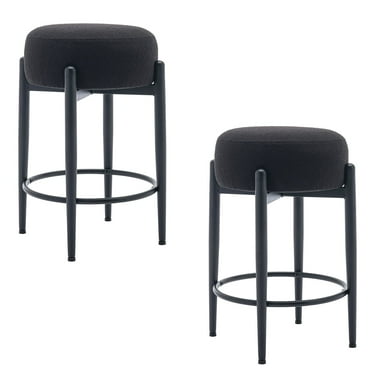 COLAMY Modern Bar Stools Set of 2 ,Backless Counter Height with Soft ...