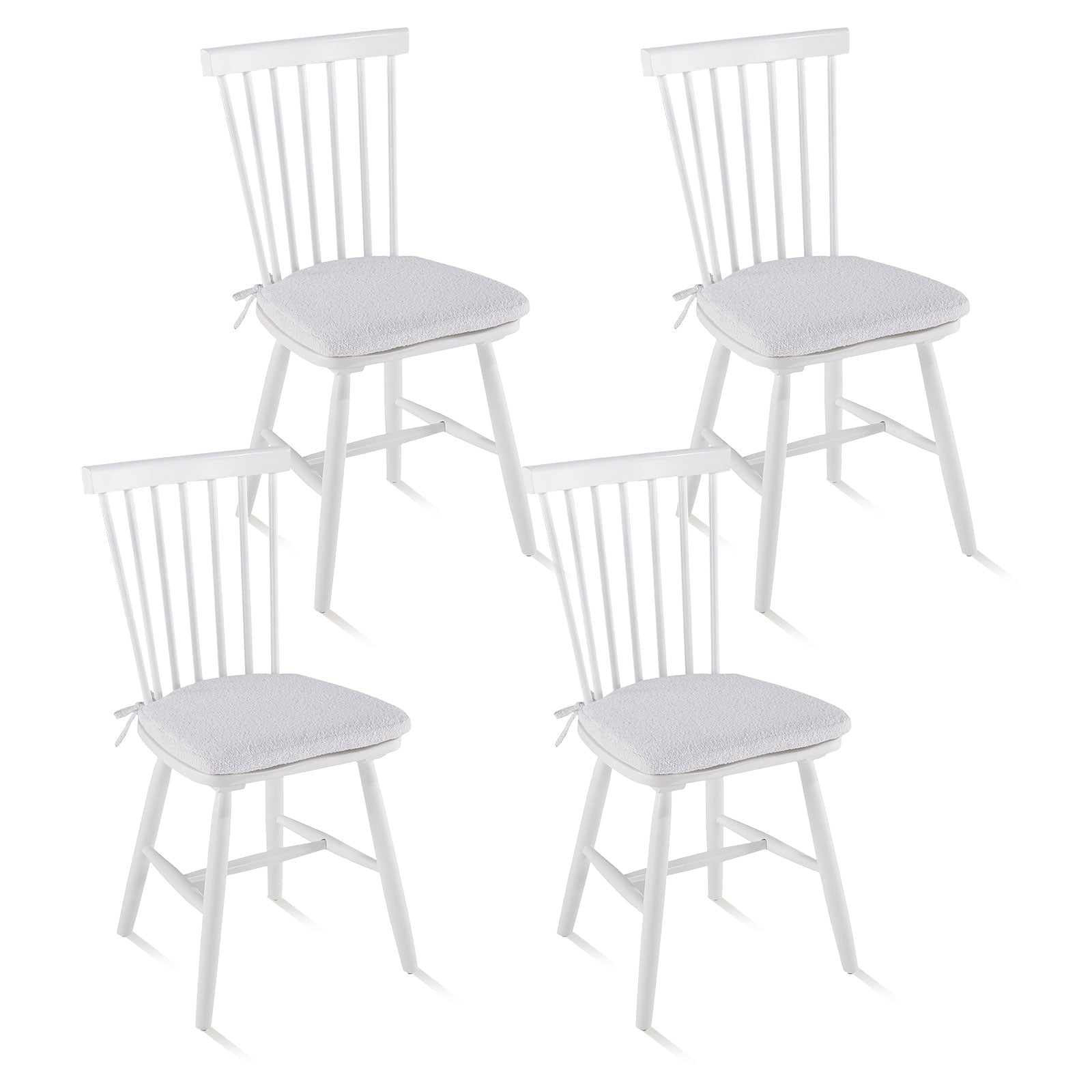 Wood White Kitchen Chairs Set Of 4