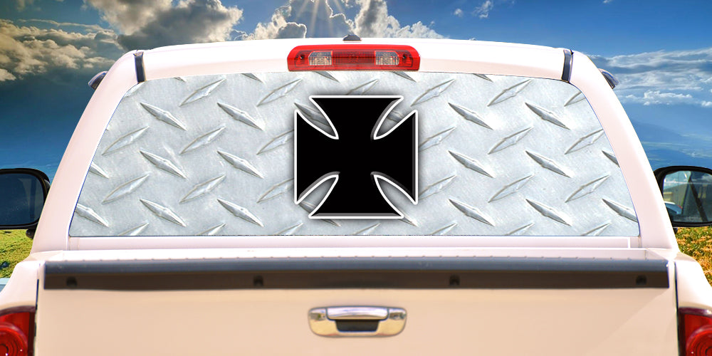 MALTESE CROSS Rear Window Graphic back truck decal suv view thru vinyl ...