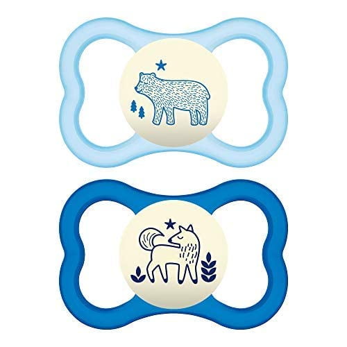 MAM Air Night Pacifiers (1 Sterilizing Pacifier Case), MAM Sensitive ...