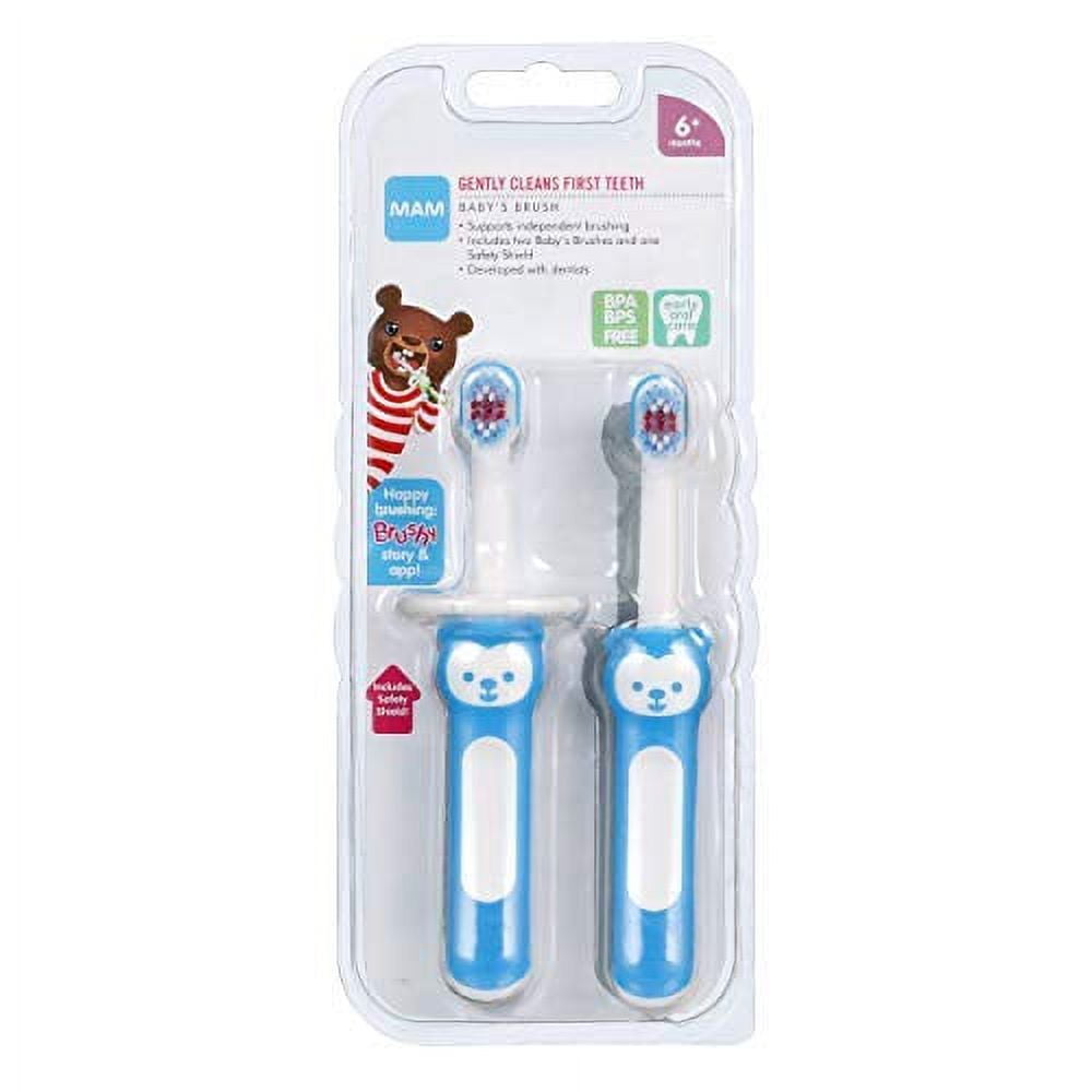 MAM Baby Toothbrushes (2 Baby's Brushes and 1 Safety Shield ...