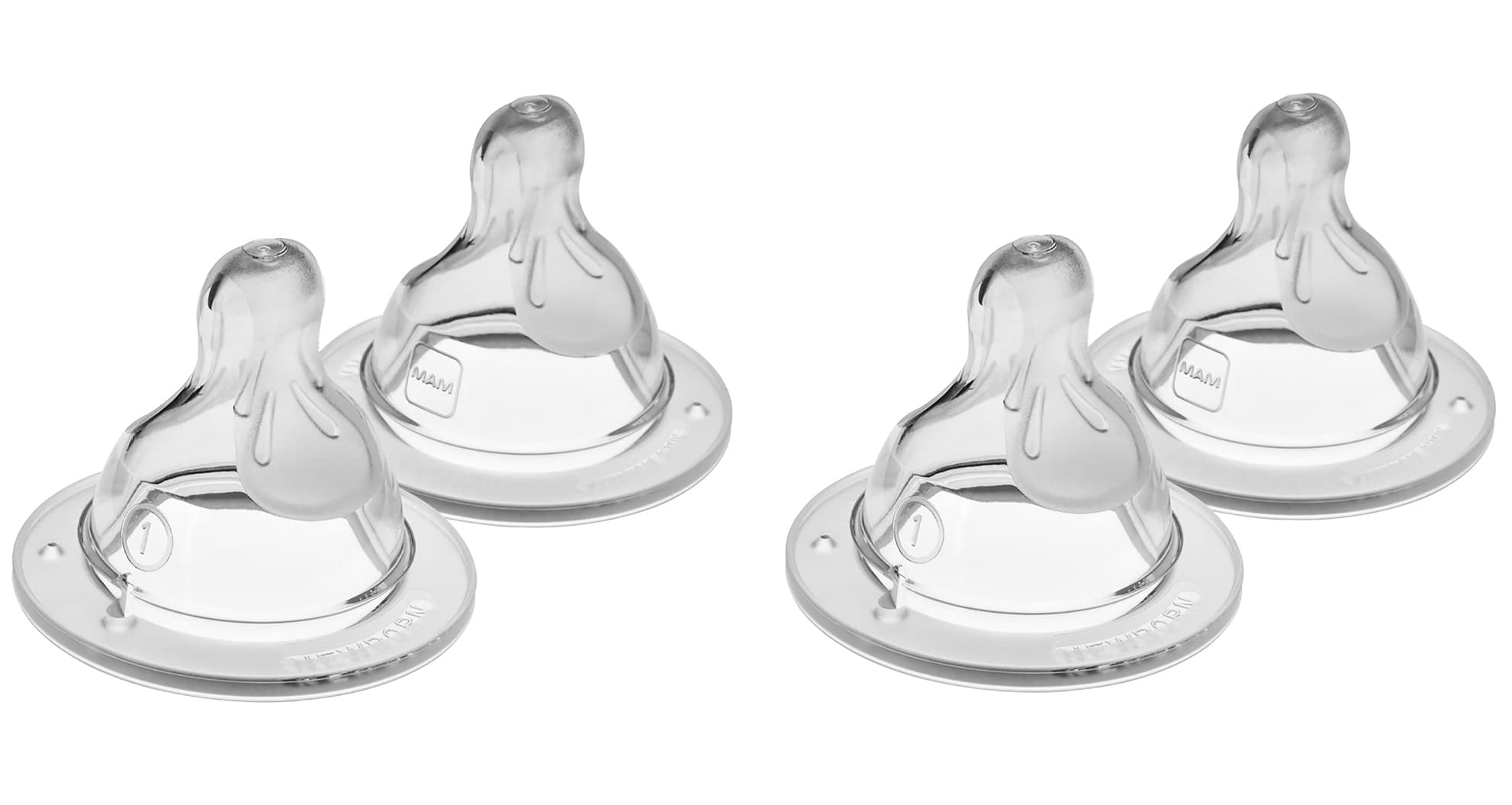 MAM Bottle Nipples Slow Flow Nipple Level 1, for Newborns and Older ...
