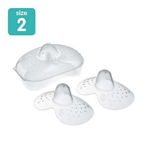 MAM Breastfeeding Nipple Shields with Sterilizing Storage Case, Size 2 ...