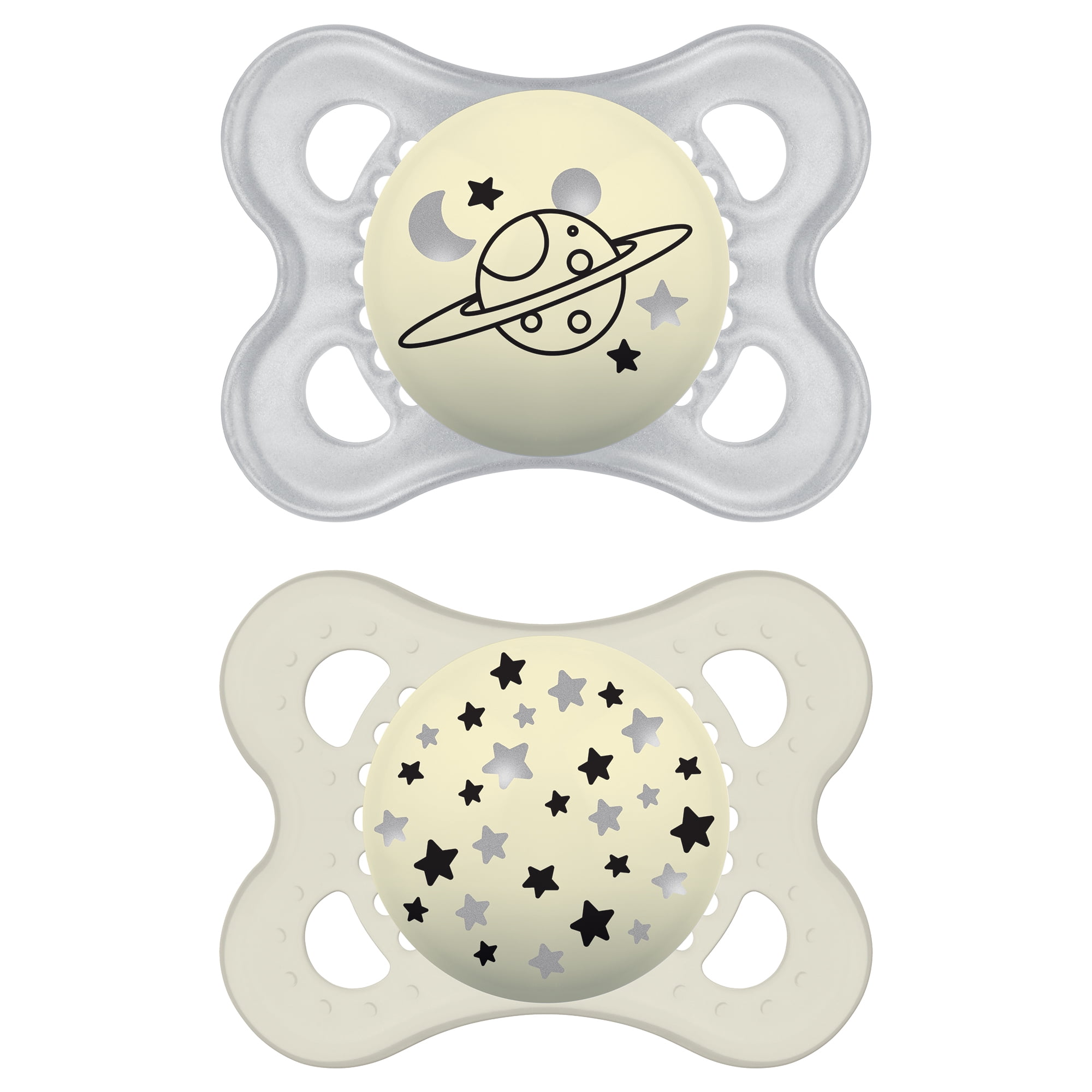MAM Night Pacifier, 0-6 Months, Unisex, 2 Pack with Self-Sterilizing ...