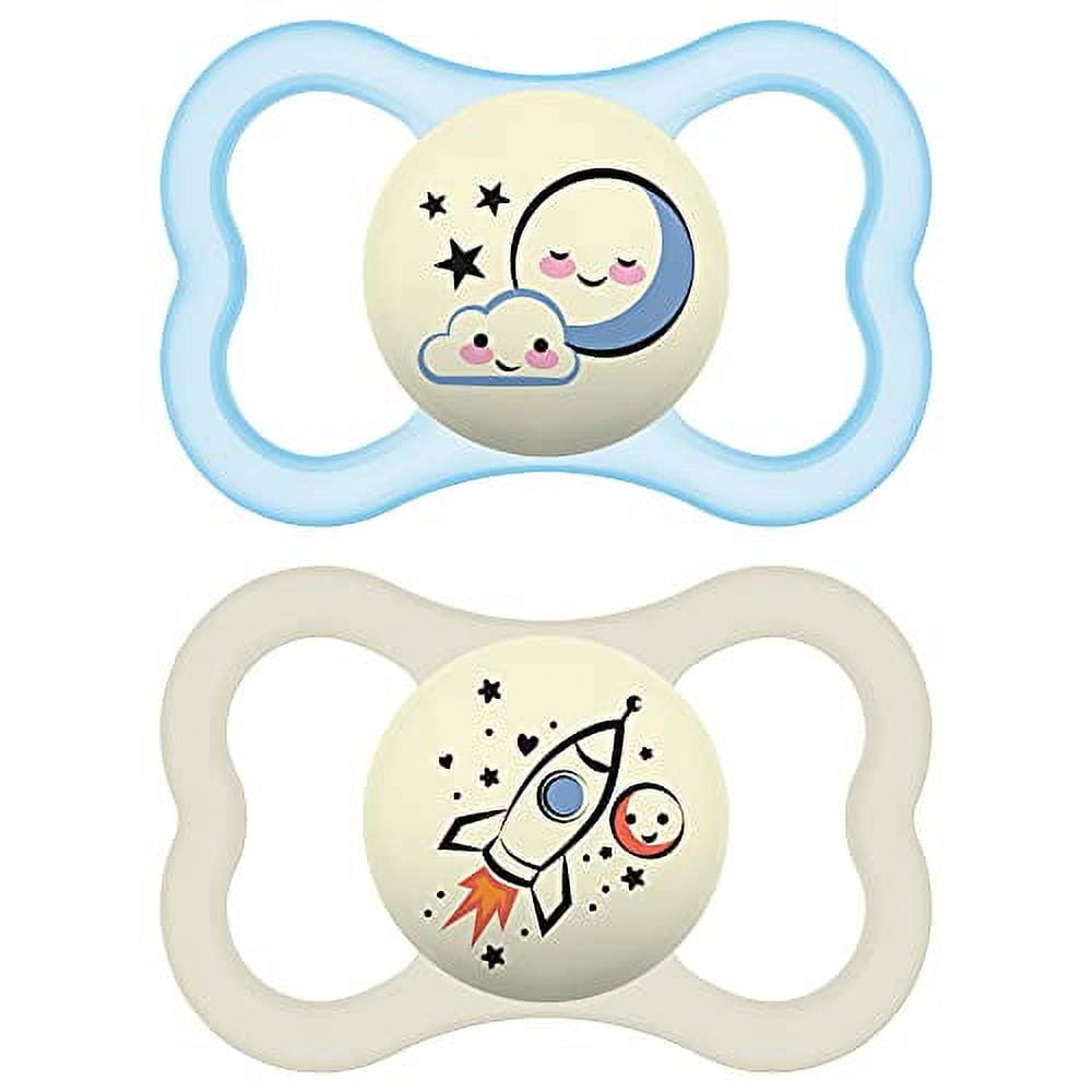 MAM Supreme Night Pacifiers (2 Pack, 1 Sterilizing Pacifier Case), Best ...