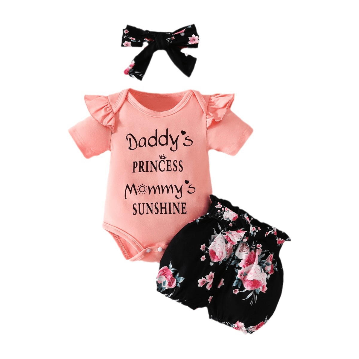 MAMAMI Baby Girl Clothes Infant Summer Outfits Set Ruffle Sleeve Romper ...